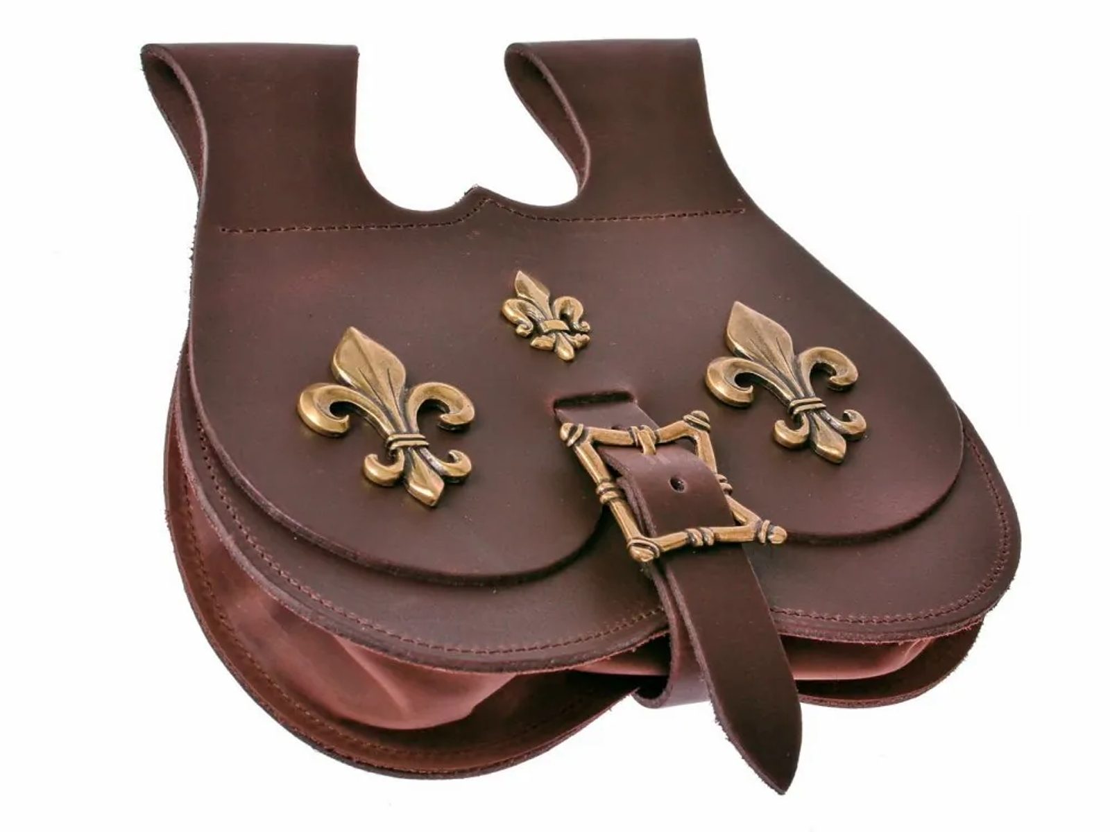 Medieval leather satchel, Fleur de Lis Wulflund