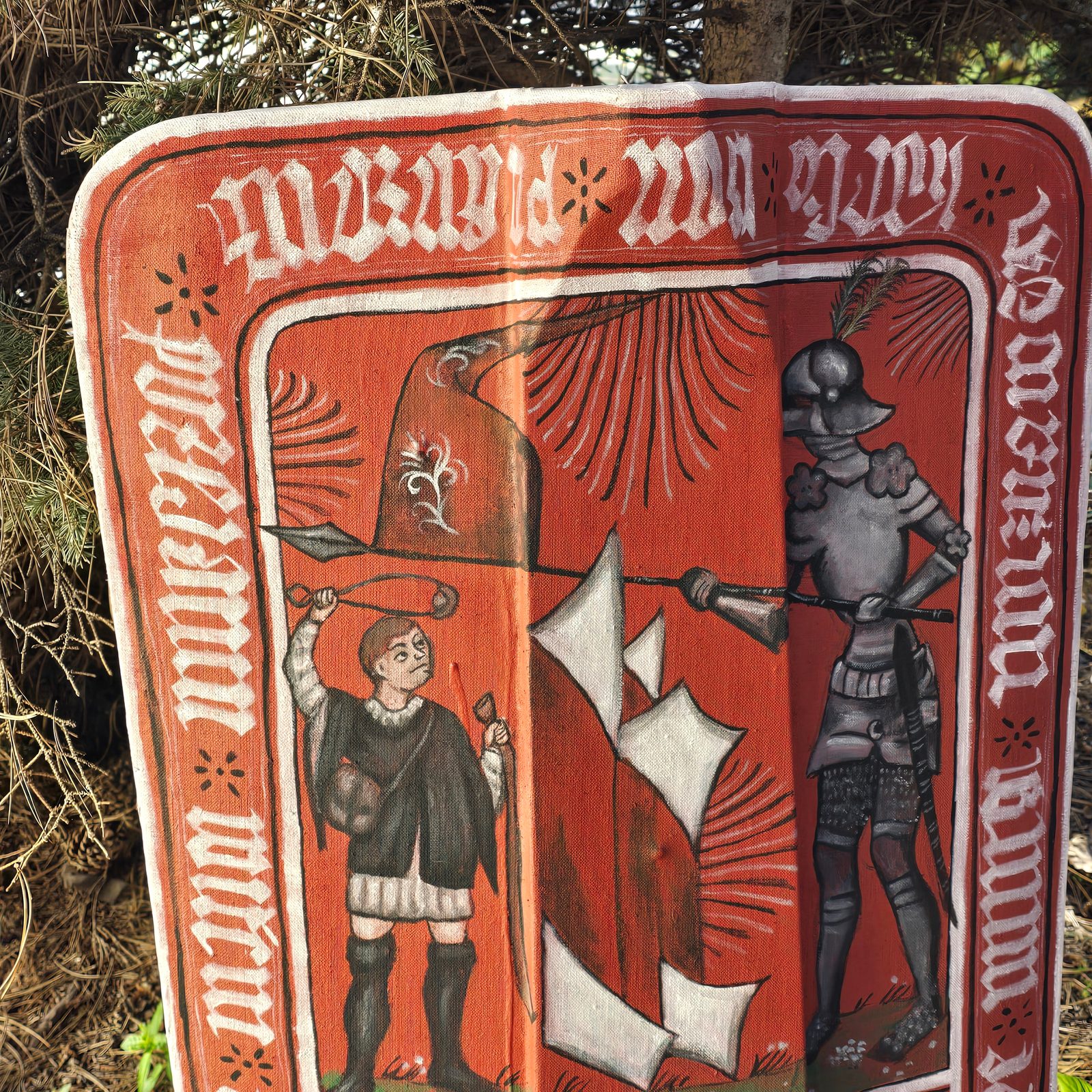 Medieval pavise, David and Goliath, Bohemia Wulflund