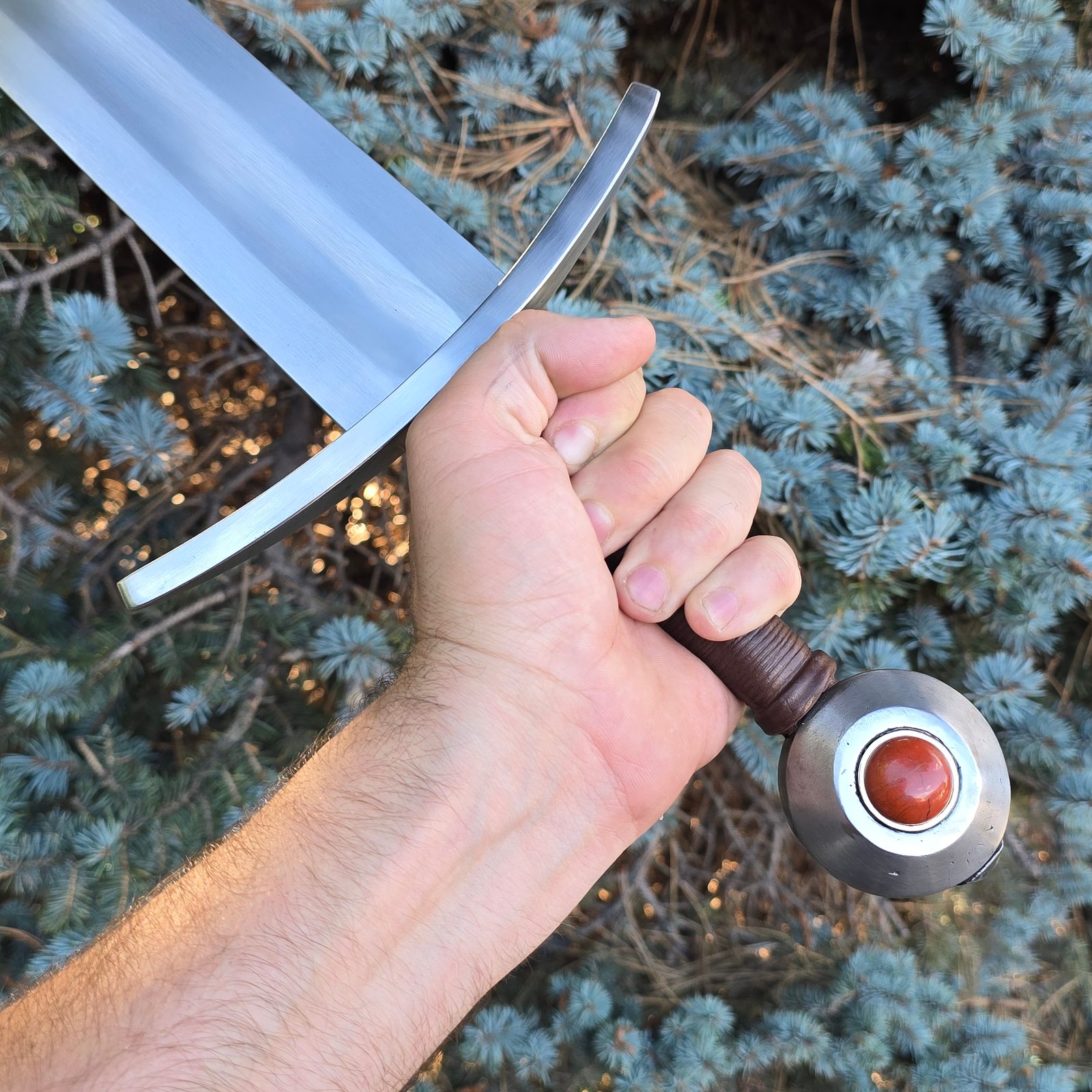 JASPER, one-handed sword, 14th-15th century, Full Tang, with stone Wulflund