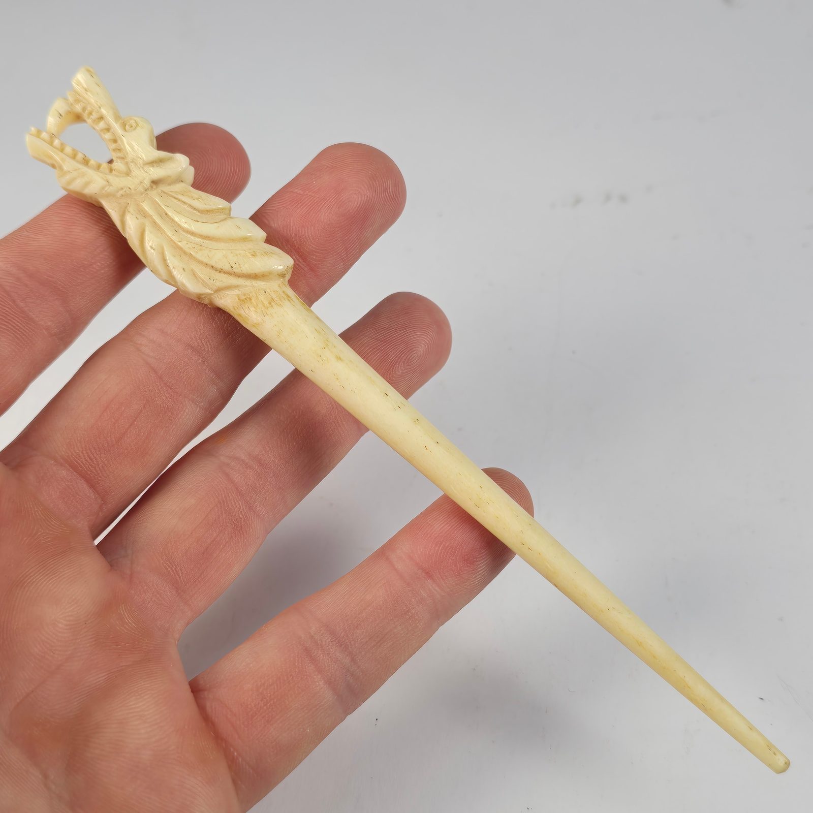Viking bone pin - dragon Wulflund