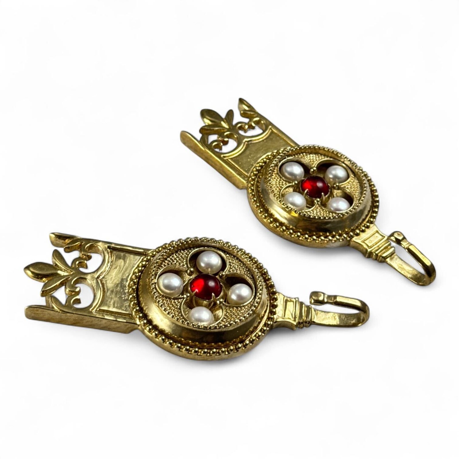 Medieval belt strapends. 15th century, Germany, pair Wulflund