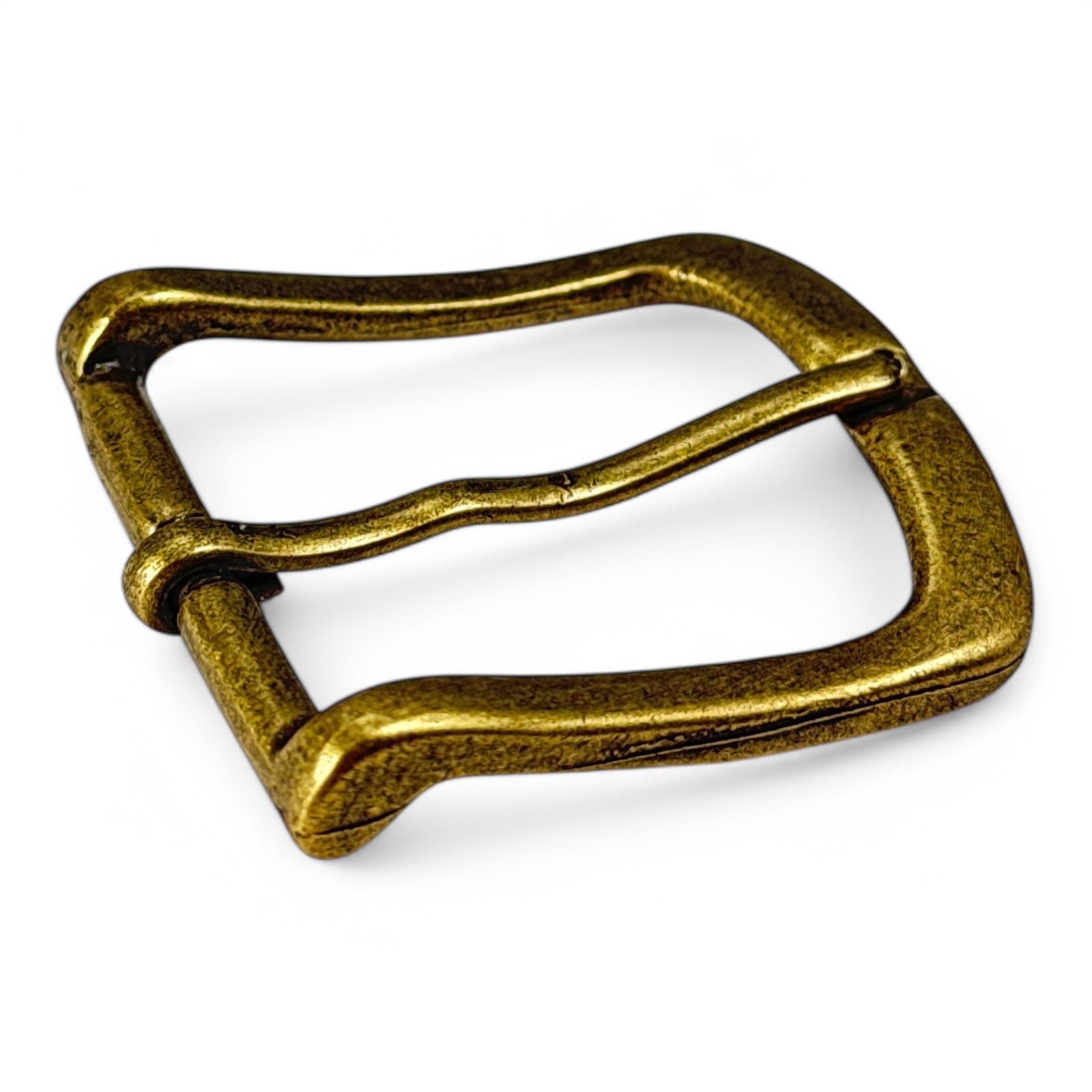 Modern belt buckle, old brass Wulflund