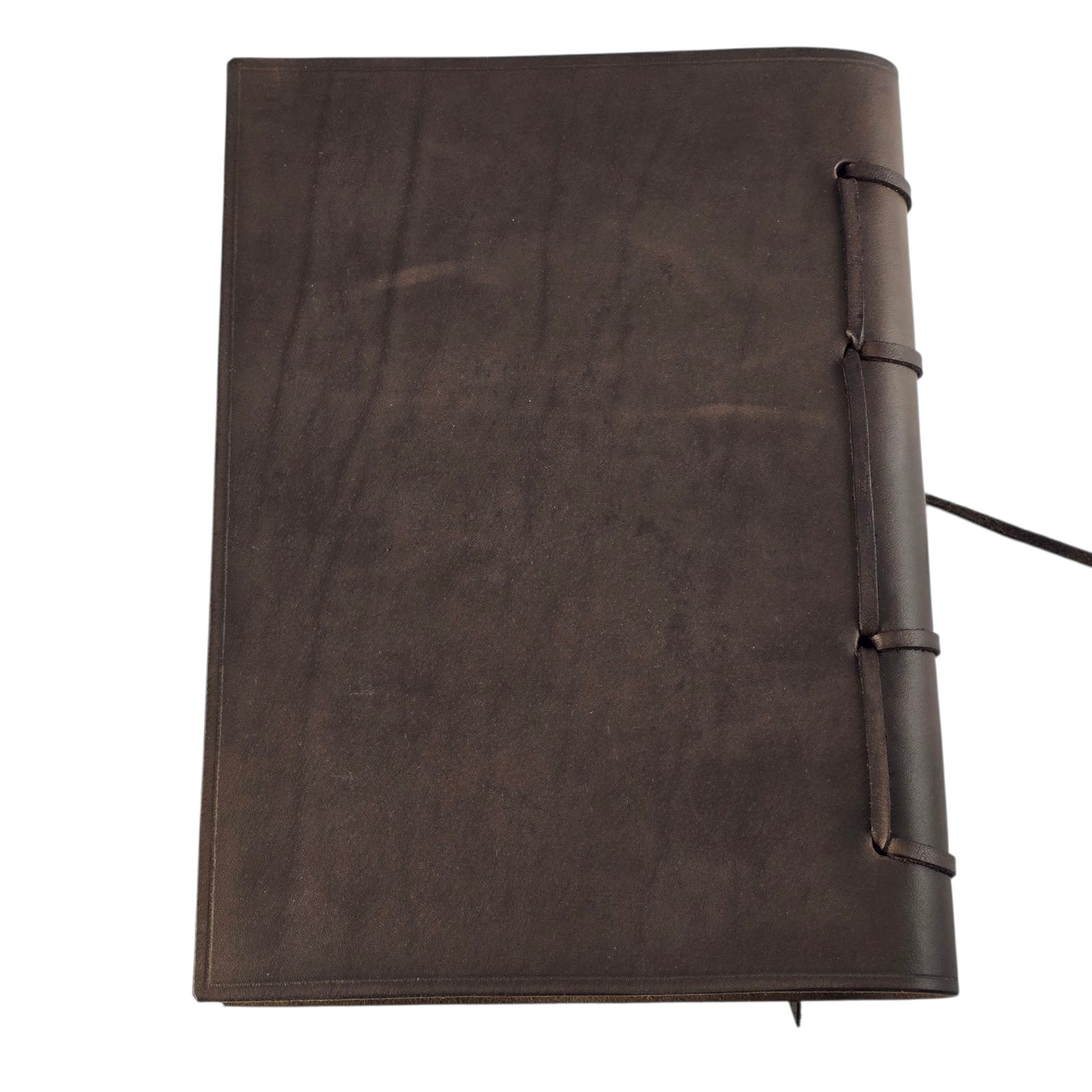 Customized leather notebook, unlined, green Wulflund