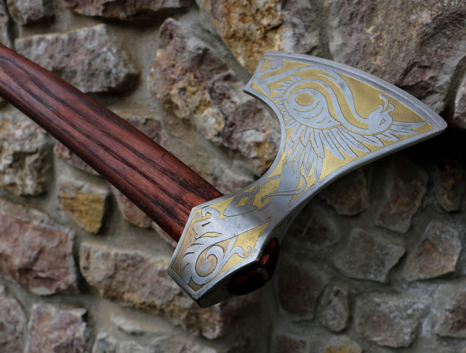 GOLDEN GRIFFIN - etched Axe Drakkaria Axes Weapons Wulflund