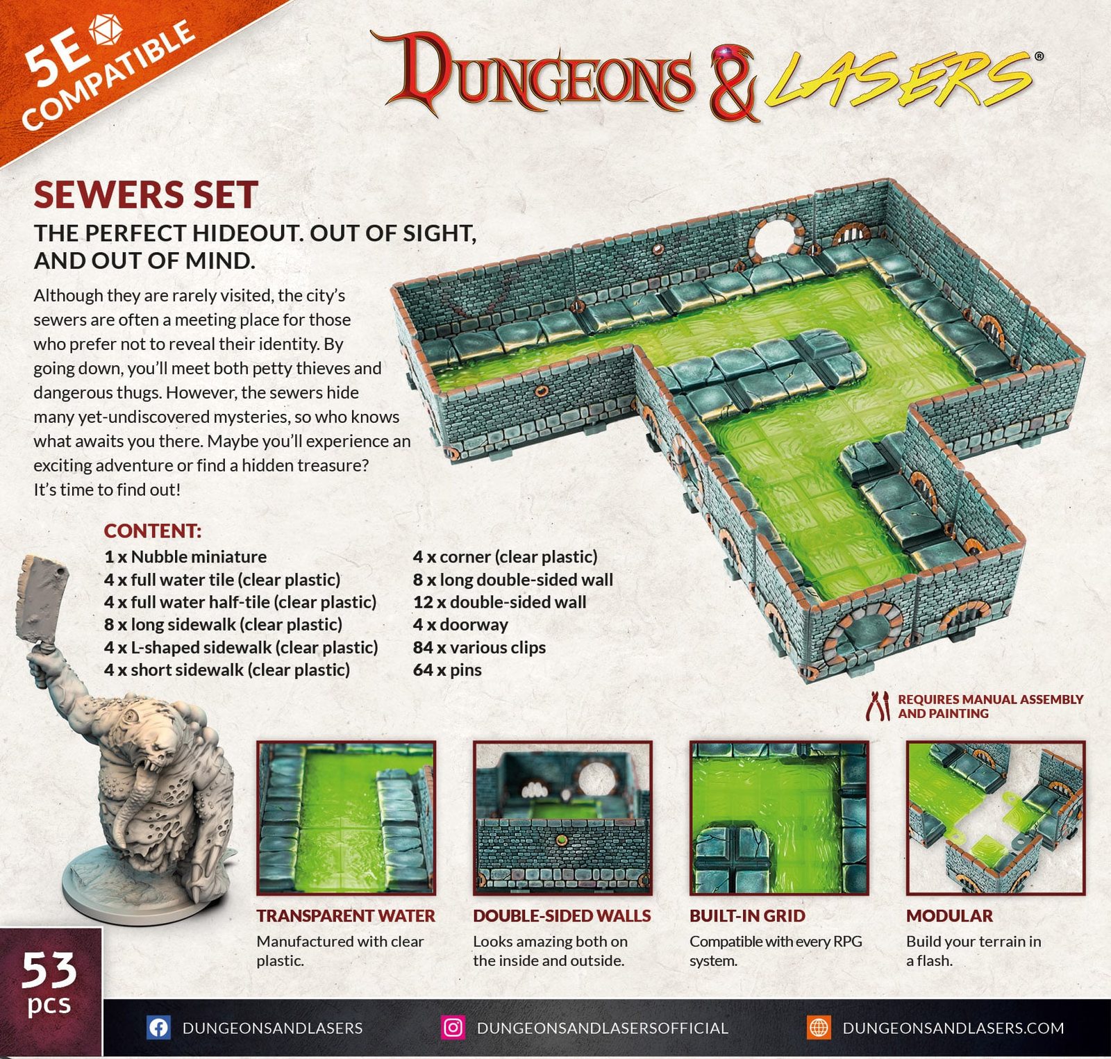 Dungeons & Lasers: Sewers Set - The Perfect Hideout. Out of Sight, and ...