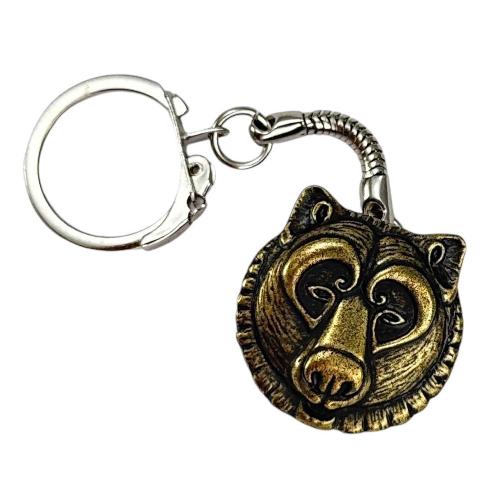 Berserker key ring, zinc old brass Wulflund