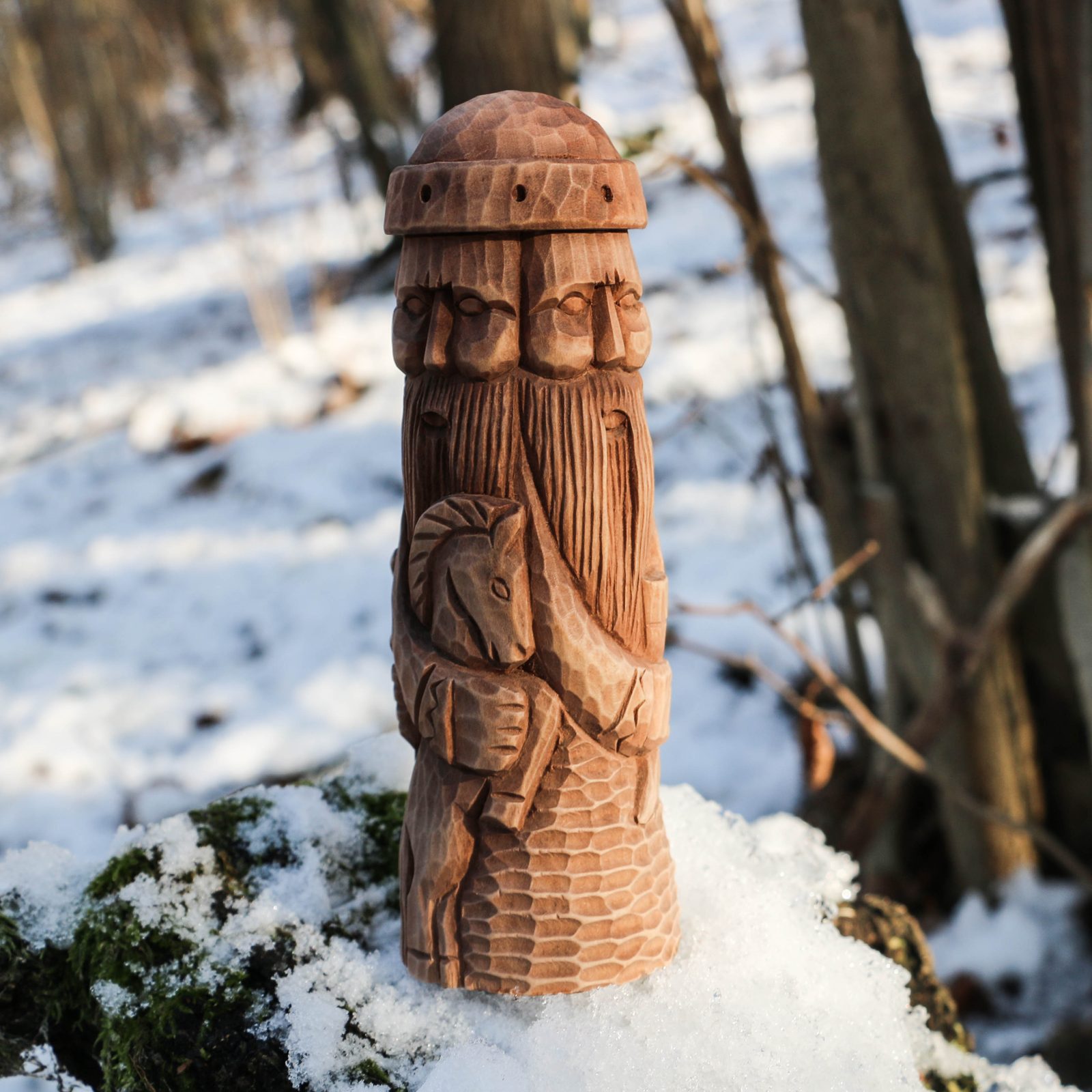Svetovid, Slavic God, carved idol - statue Wulflund