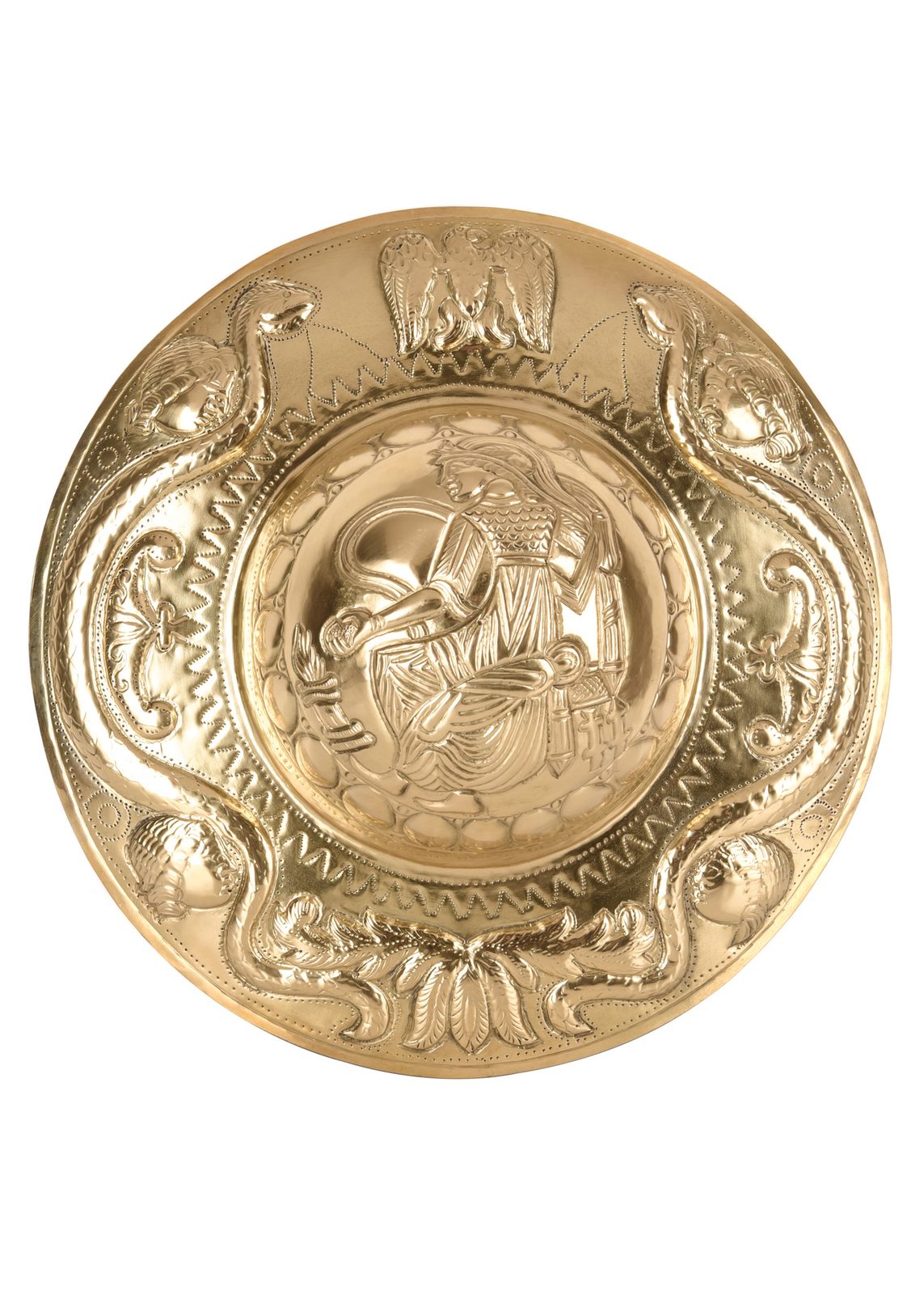 Hand-Chased Roman Shield Boss, Brass Shield bosses Shields, Armour Wulflund