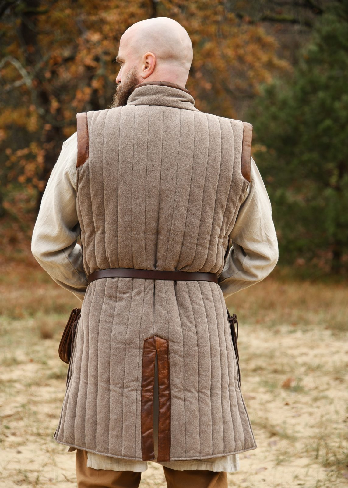 Sleeveless Gambeson with handmade details, brown Padded Armour Armour ...
