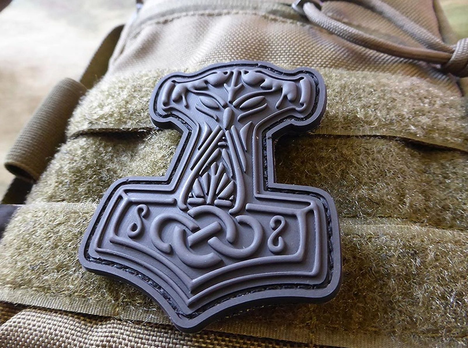 THOR'S HAMMER, 3D black ops rubber velcro patch Wulflund