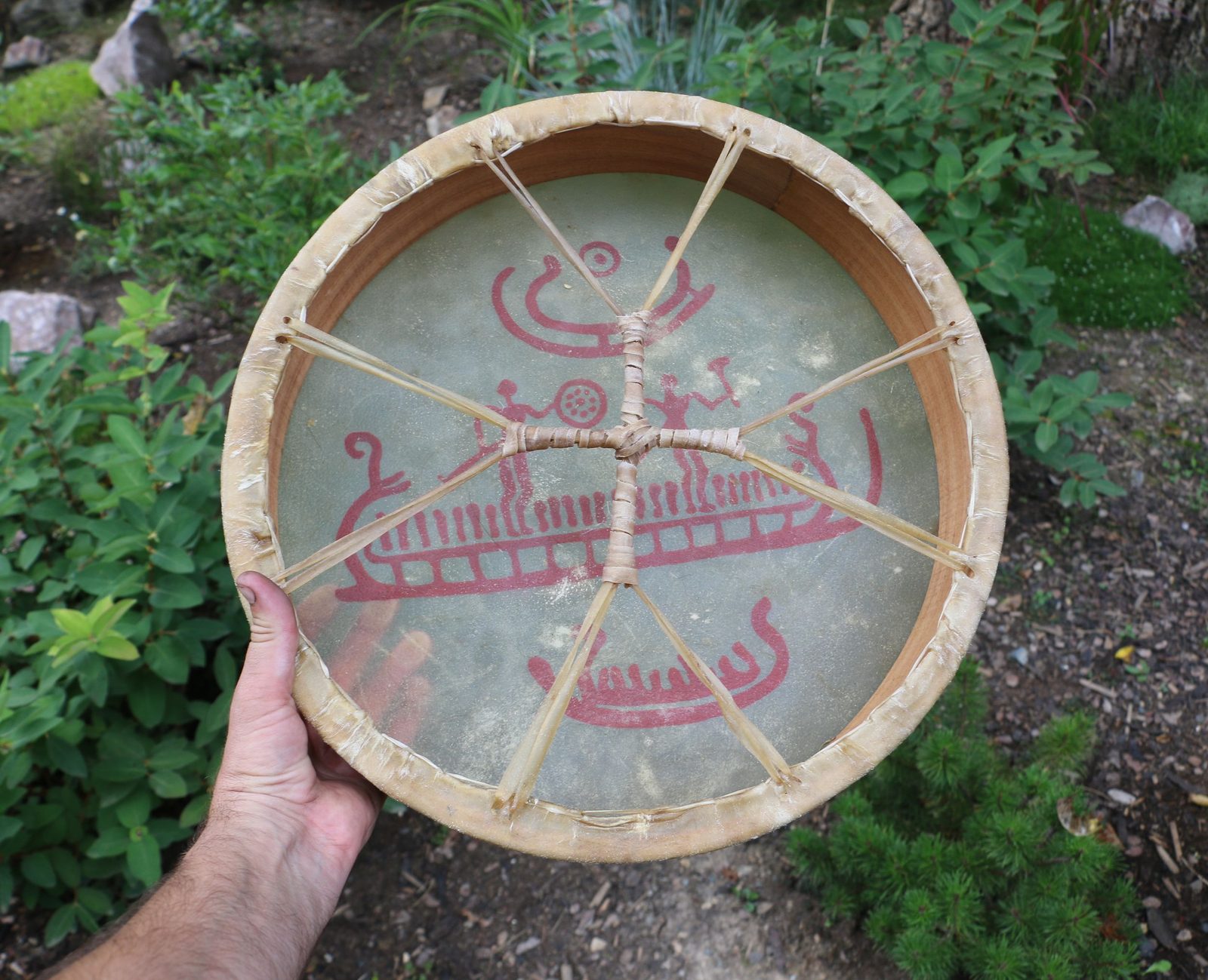 FRAME DRUM Tanum Petroglyphs Sweden 40cm Wulflund