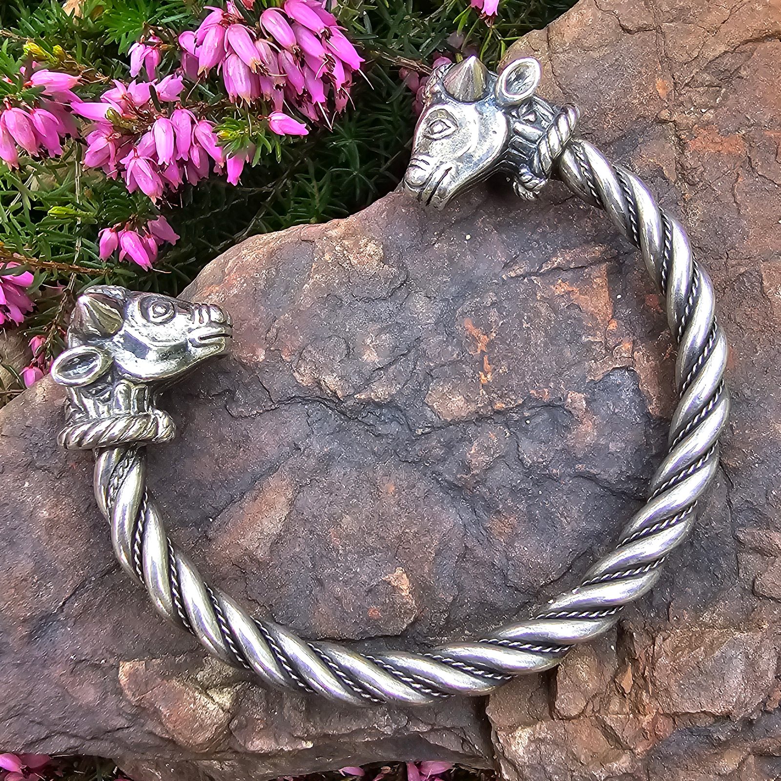 Celtic bull bracelet, Trichtingen, solid silver 925 Wulflund
