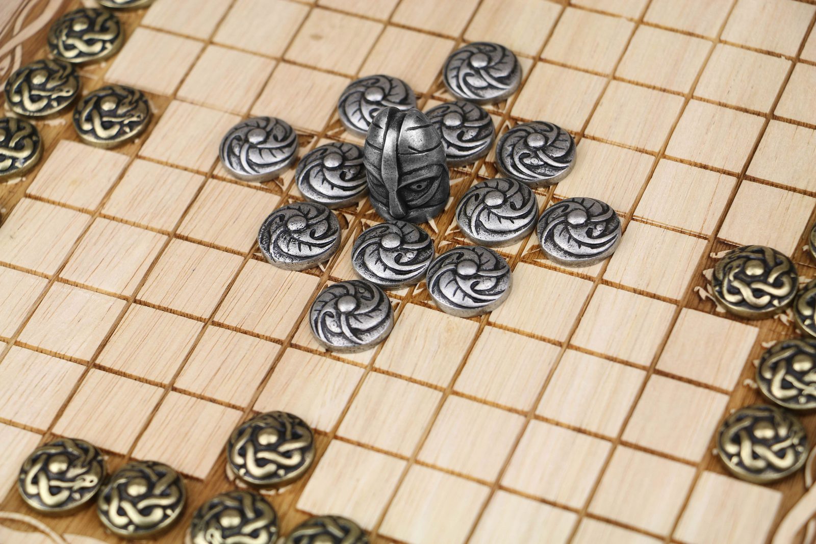 HNEFATAFL - Playing stones, Viking tafl - 37 pieces viking board games ...