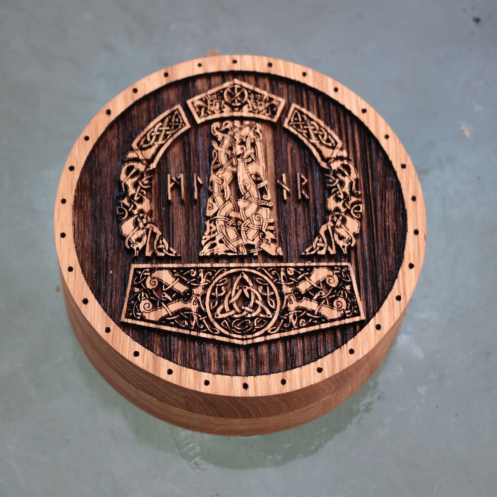 AMULET RUNES - Futhark and box, set, zinc Wulflund