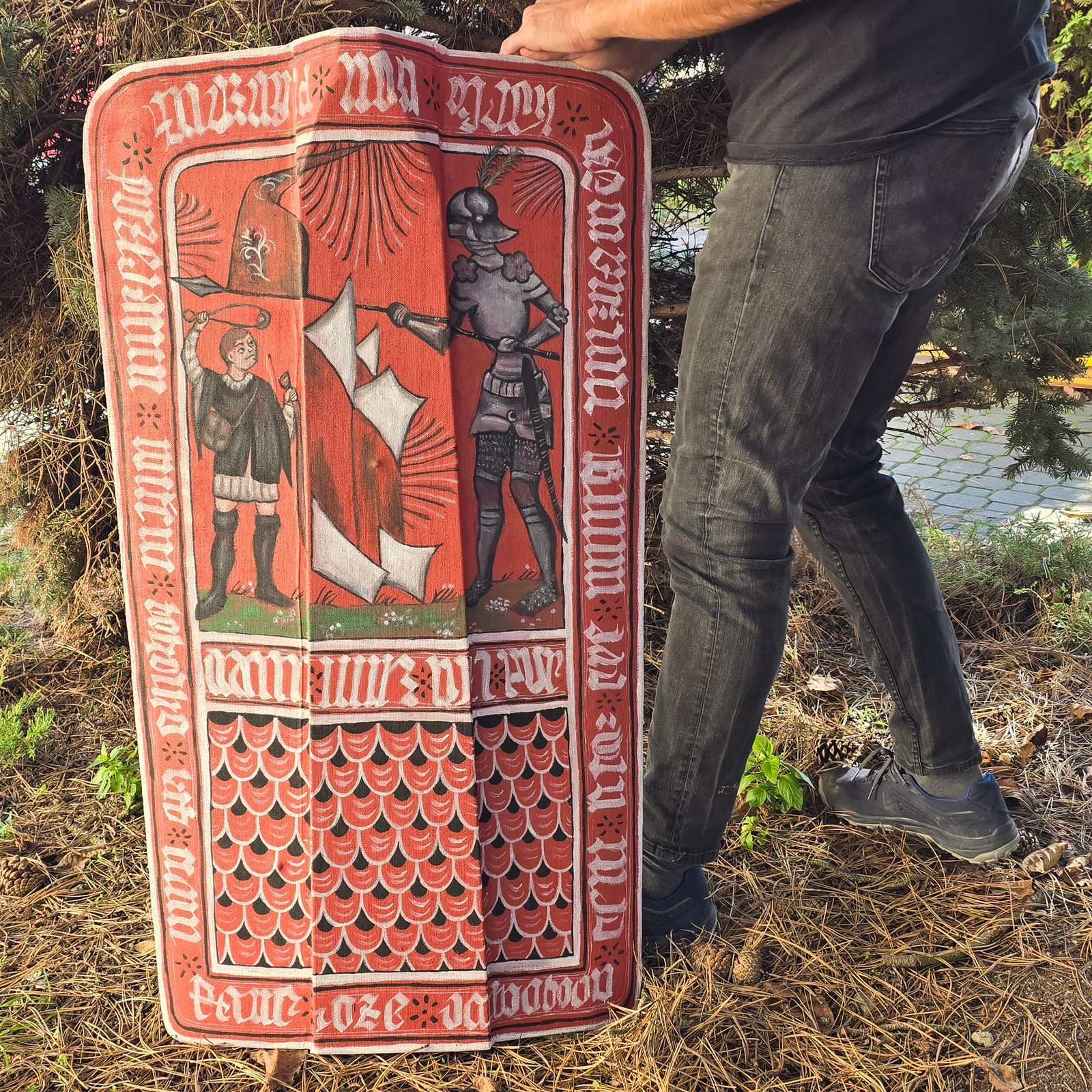 Medieval pavise, David and Goliath, Bohemia Wulflund