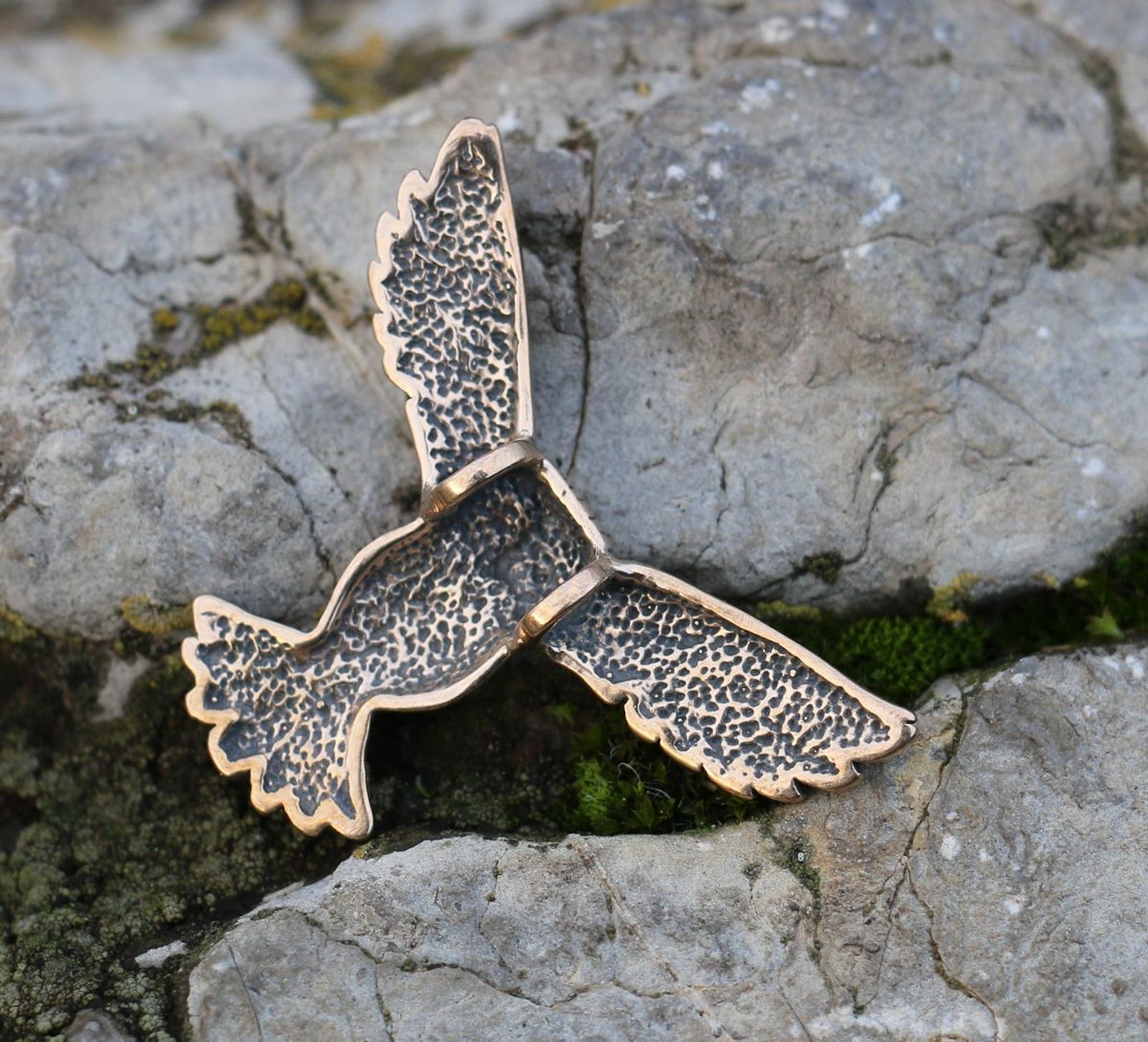 Flying owl, bronze talisman Drakkaria Pendants Bronze jewellery ...