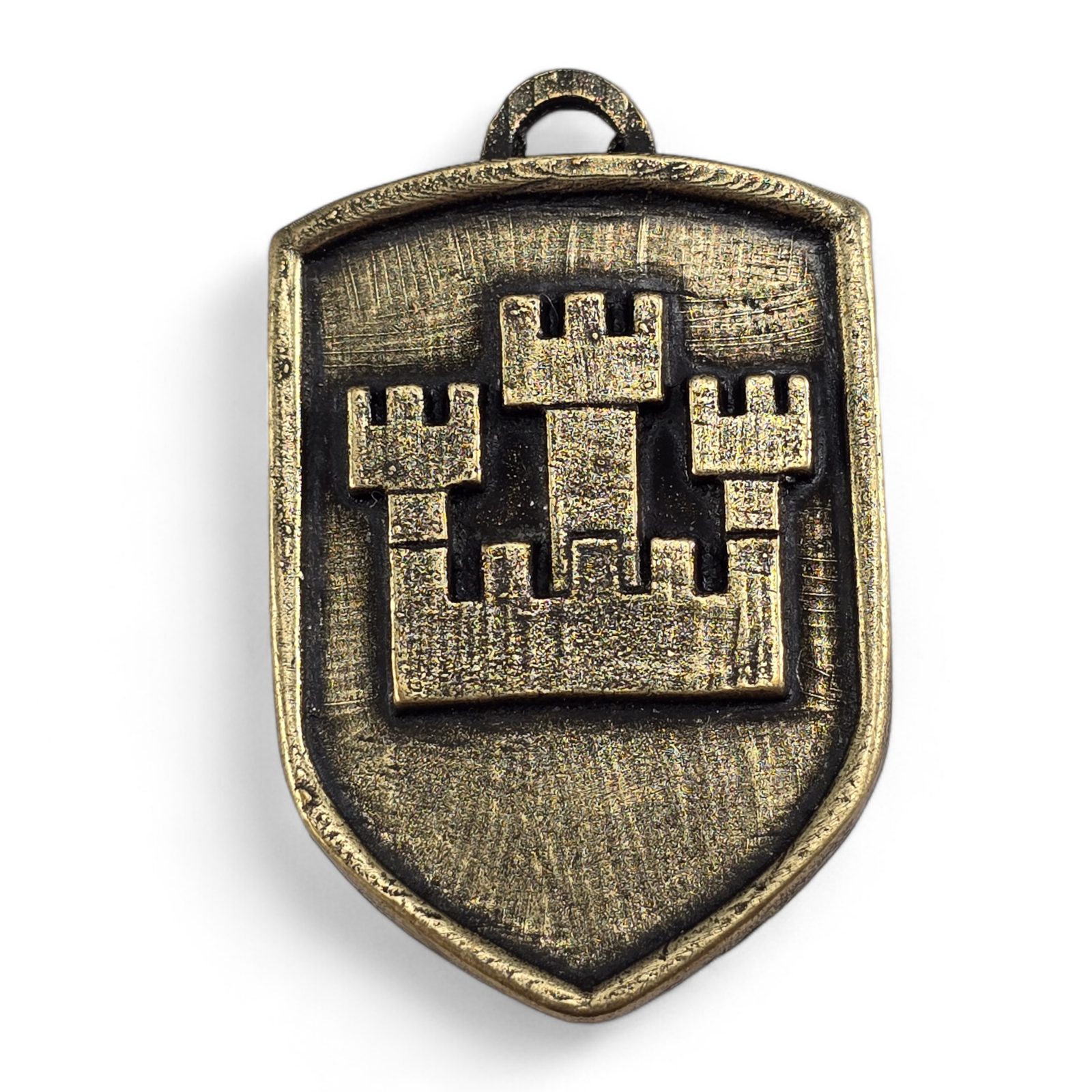 PRAGUE, medieval coat of arms in shield, 14th century, zinc, old brass ...