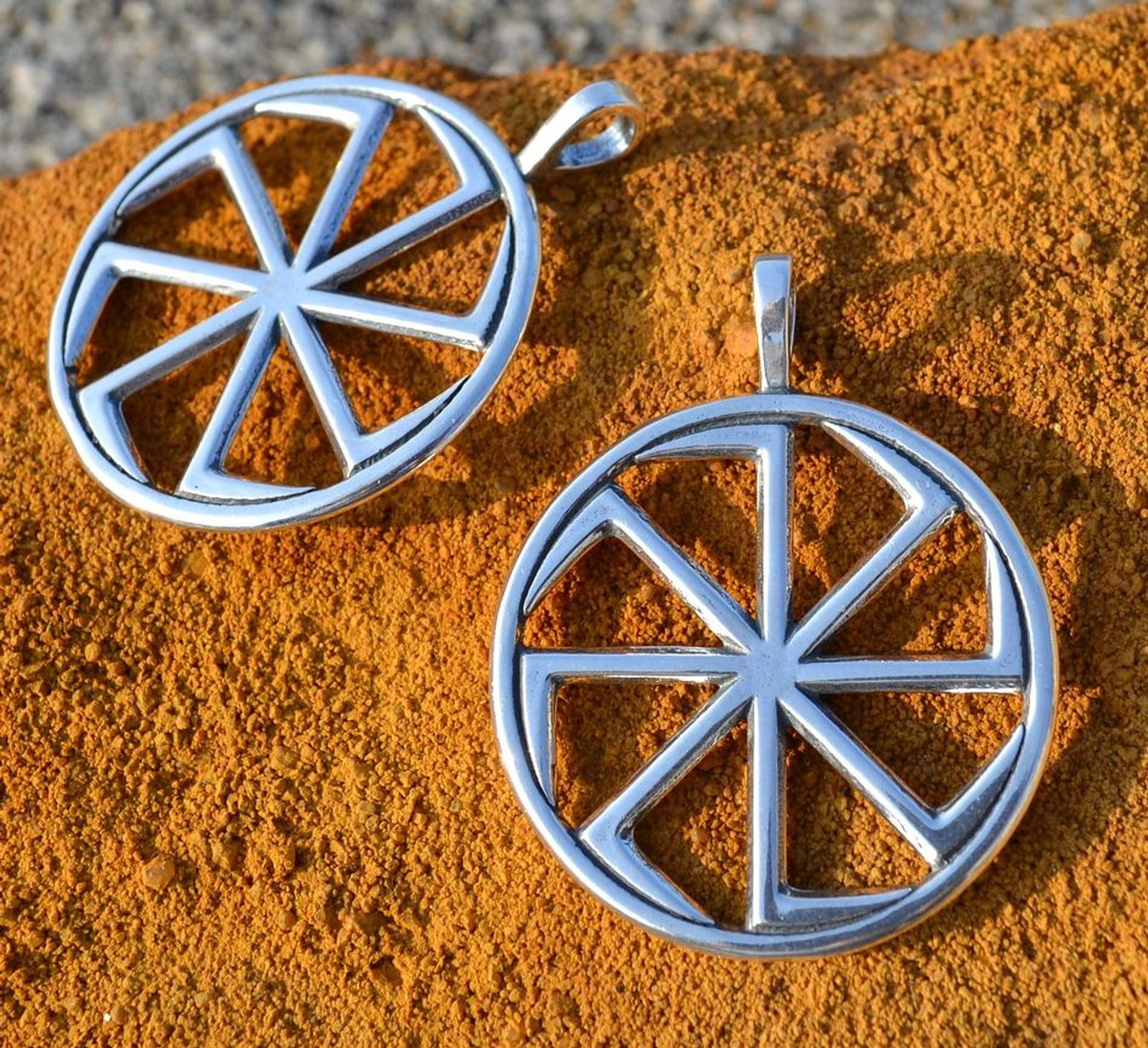 SLAVIC SUN WHEEL TALISMAN, silver Ag 925, pendant Drakkaria pendants ...