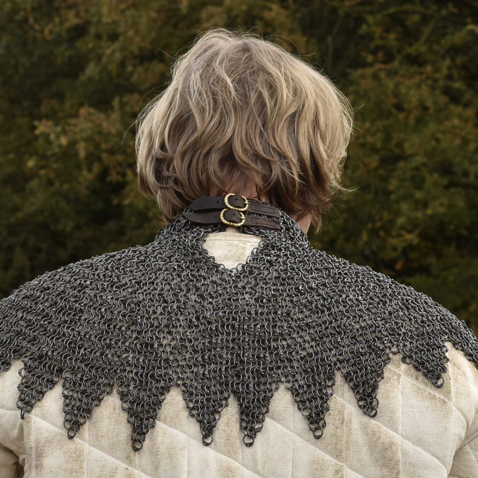 Ring riveted collar with leather straps and buckles Wulflund