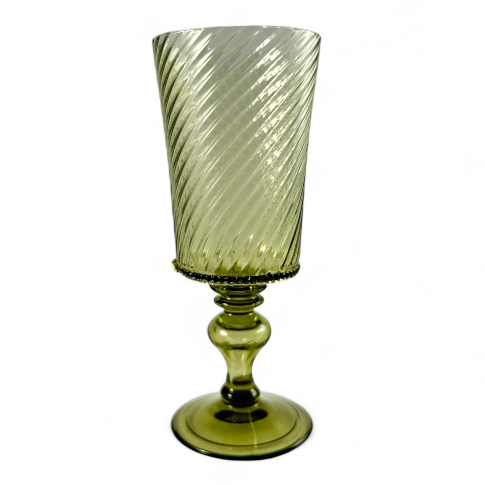 Wine goblet, forest green glass Dobrovic historical glass Feasting Wulflund