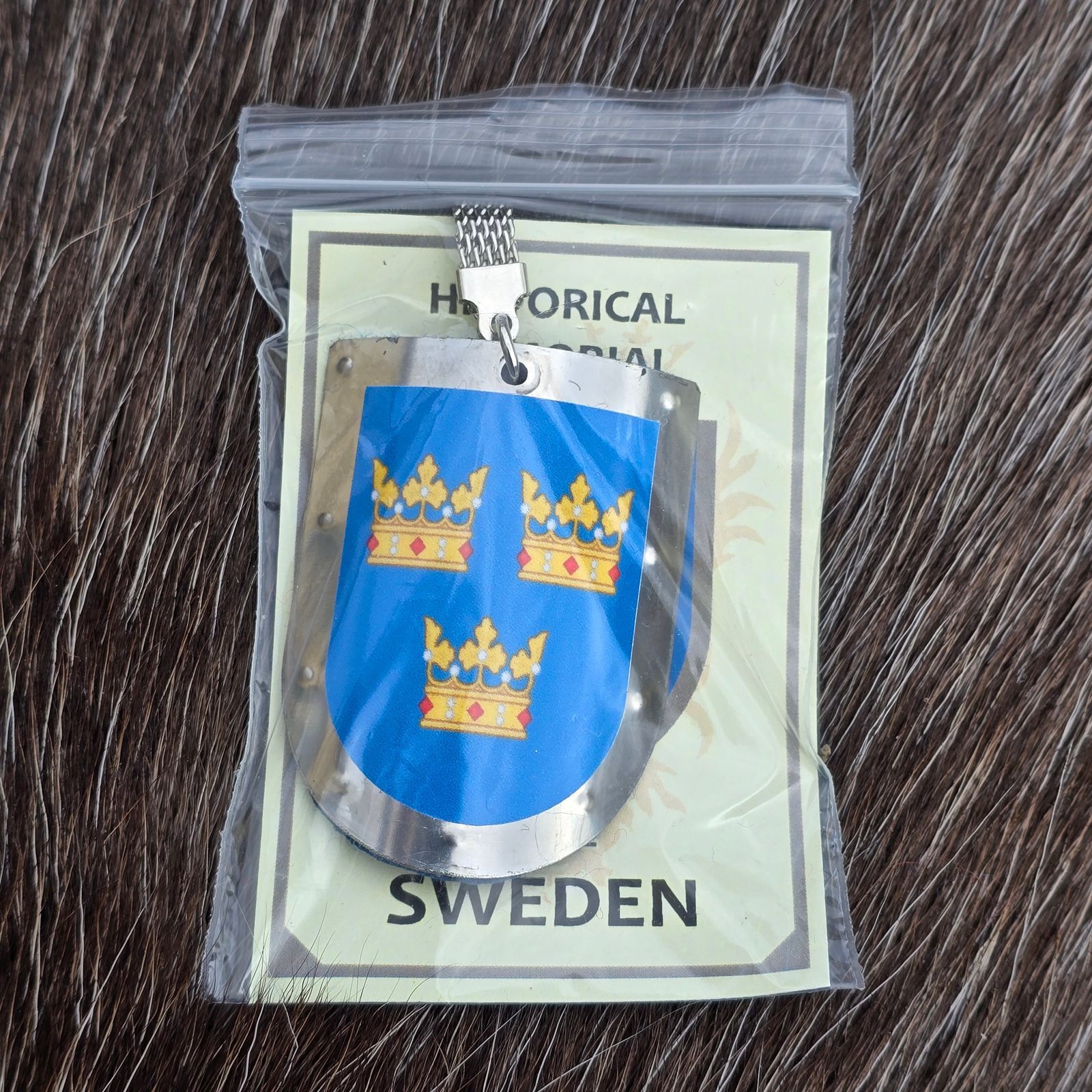 SWEDEN, MEDIEVAL SHIELD, key chain, metal, handmade Wulflund