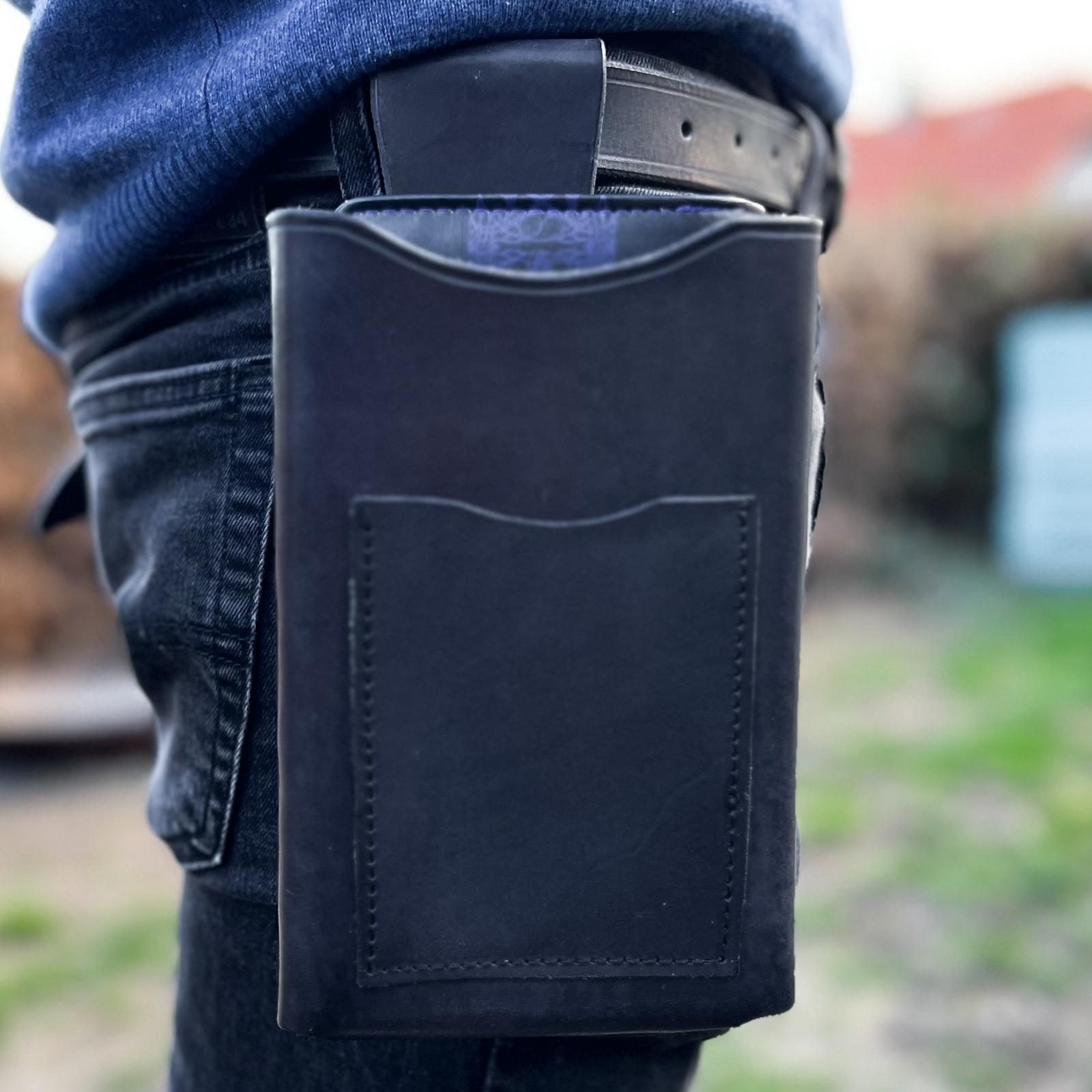 LEATHER CASHIER - case, black Wulflund