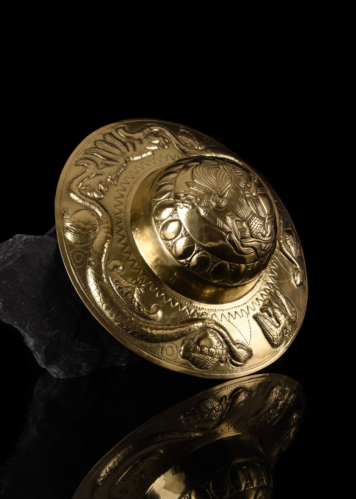 Hand-Chased Roman Shield Boss, Brass Shield bosses Shields, Armour Wulflund