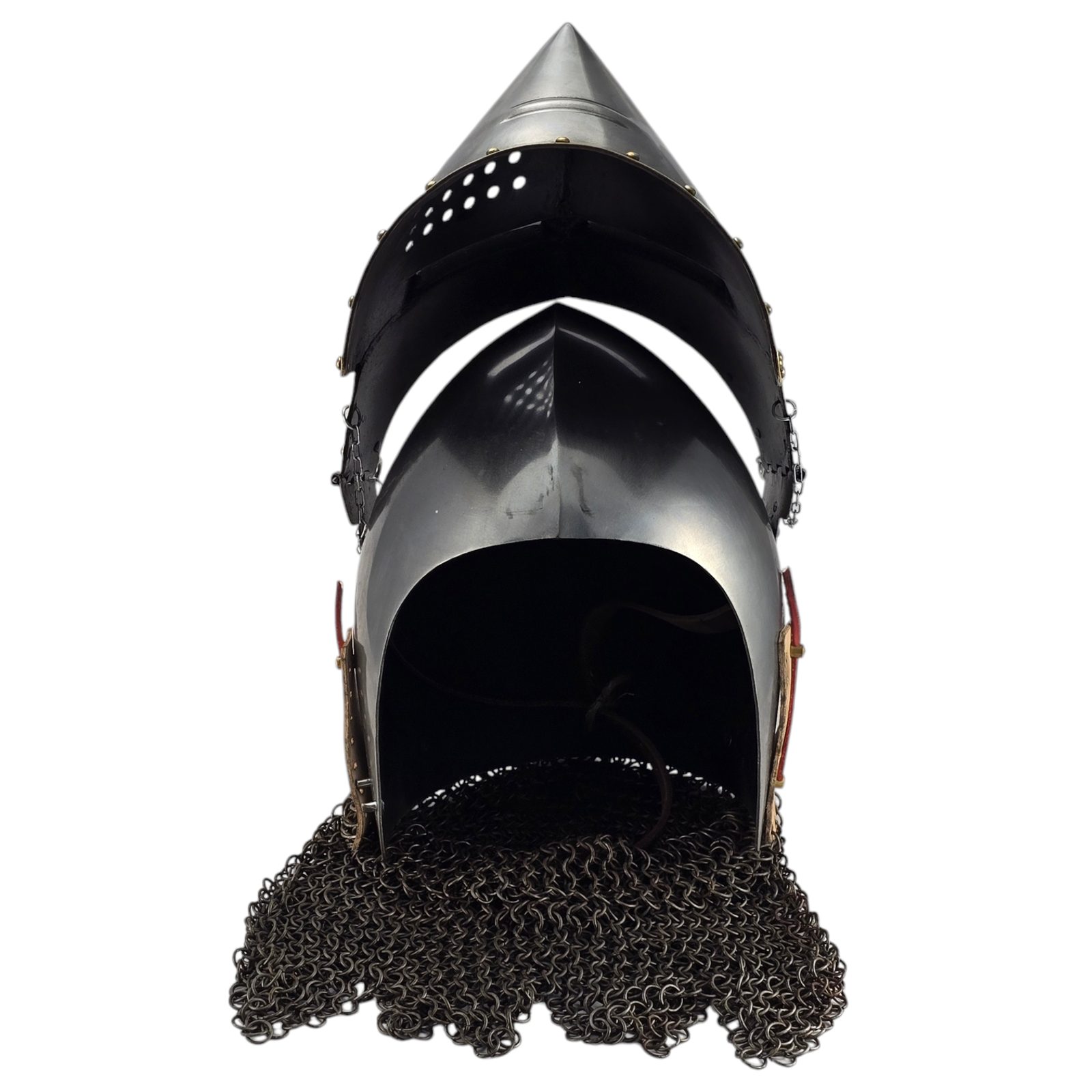 PIG FACE HELMET, chain mail and brass Wulflund
