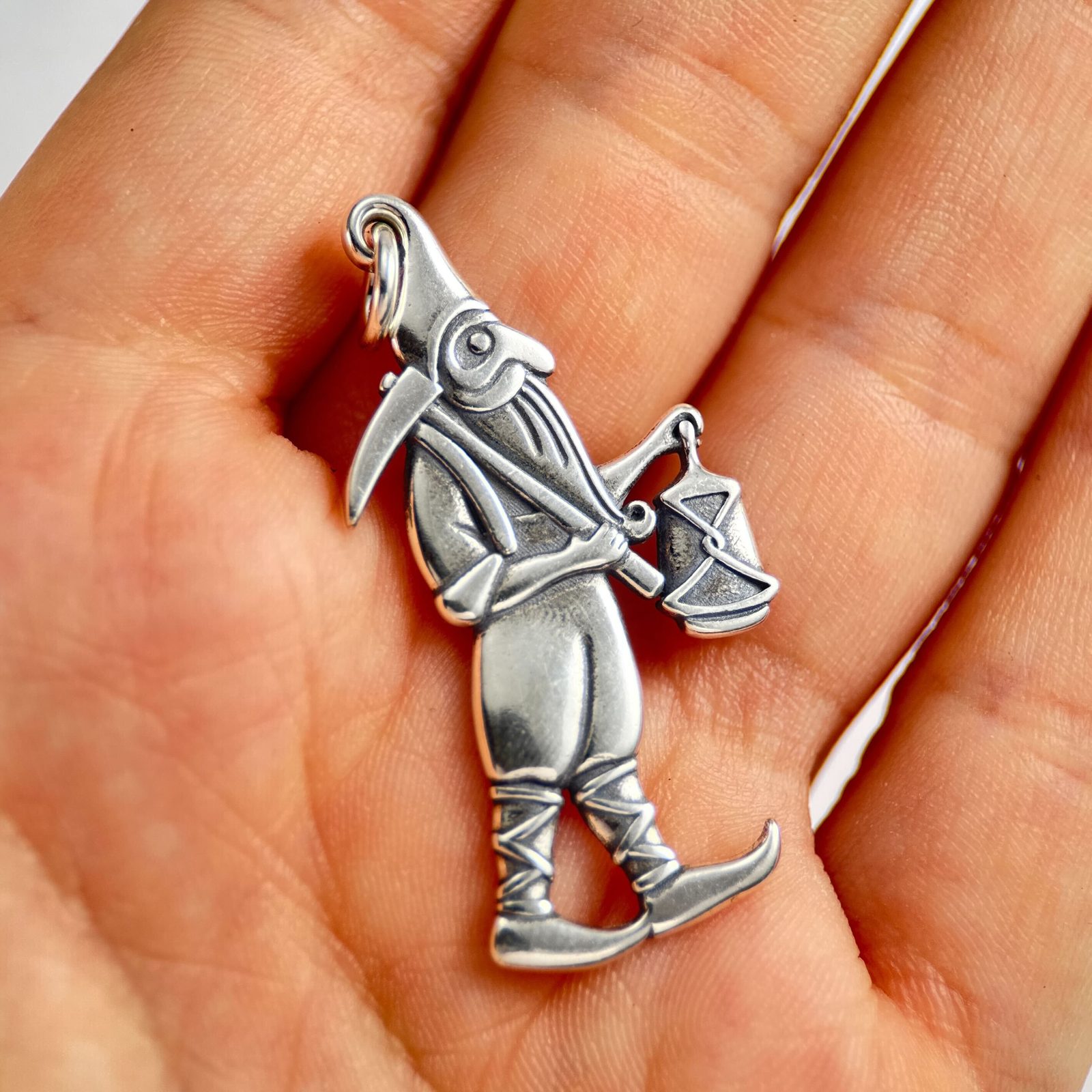 Medieval miner - Mining dwarf, pendant, silver 925/1000 Drakkaria ...