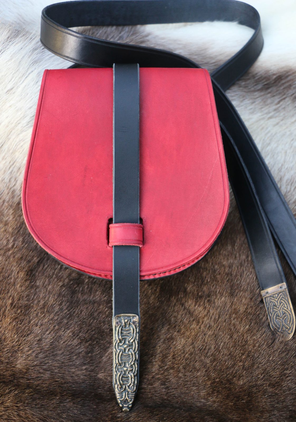 GOTLAND, Viking Leather Bag with a belt Wulflund
