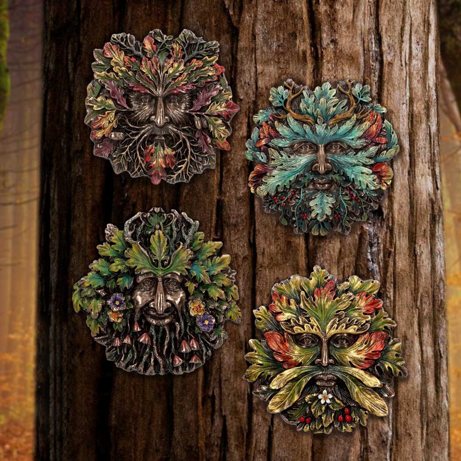 Green man - autumn equinox, wall plaque Wulflund