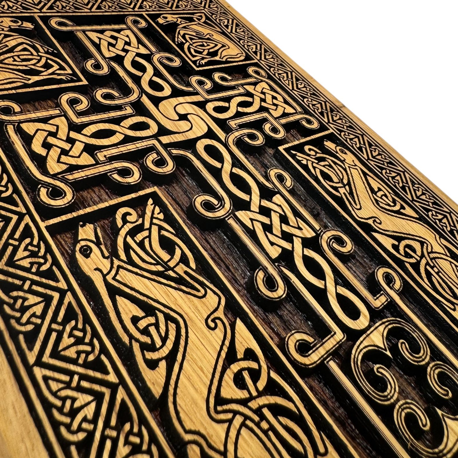 Celtic cross with dog motifs, wooden wall picture 21x30cm, knitted ...