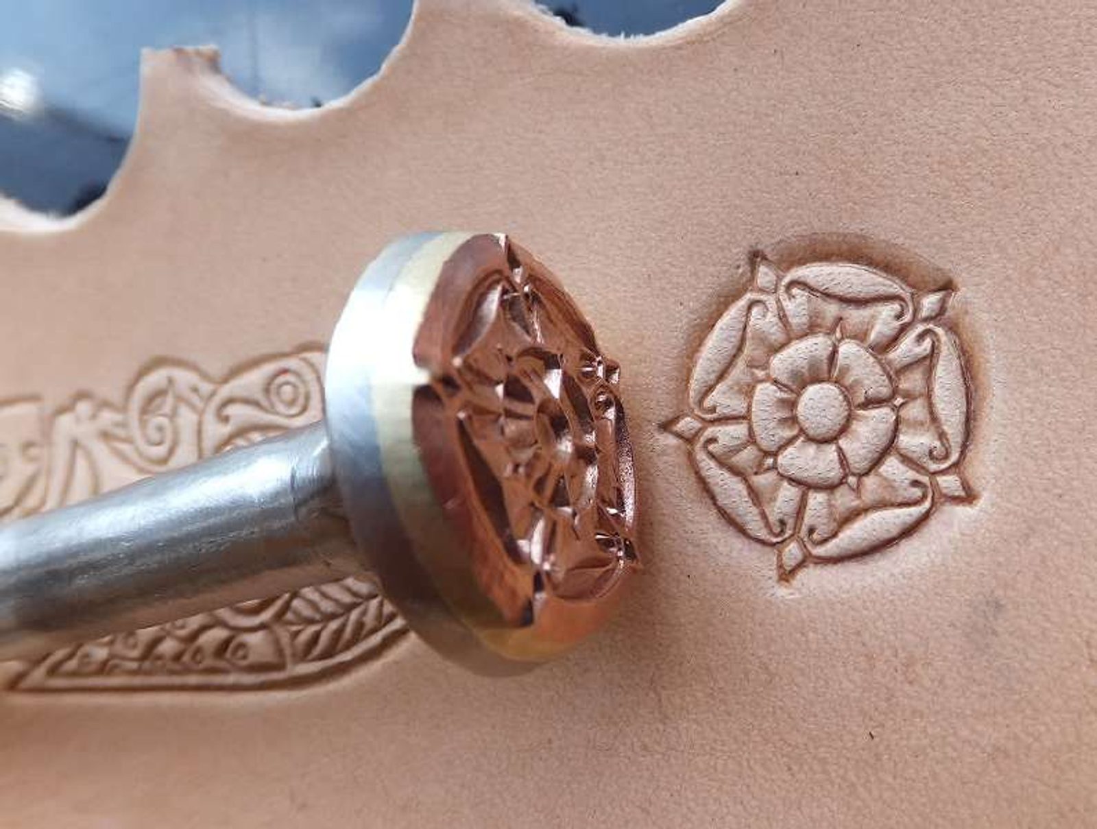 MEDIEVAL ROSE, leather stamp Leather Stamps Bag accessories, Leather ...