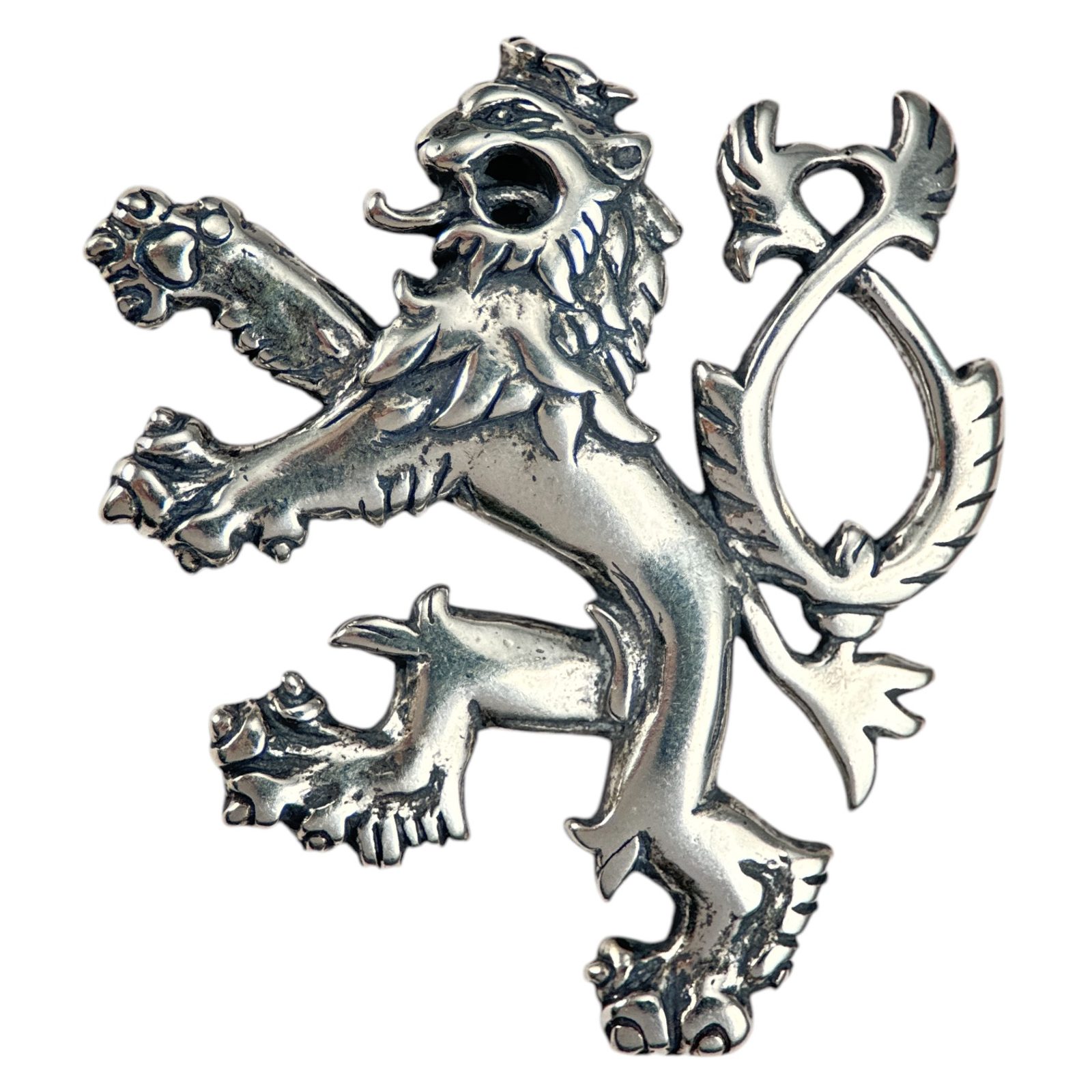 DOUBLE-TAILED LION, symbol of Bohemia, silver pendant Nous faisons ...