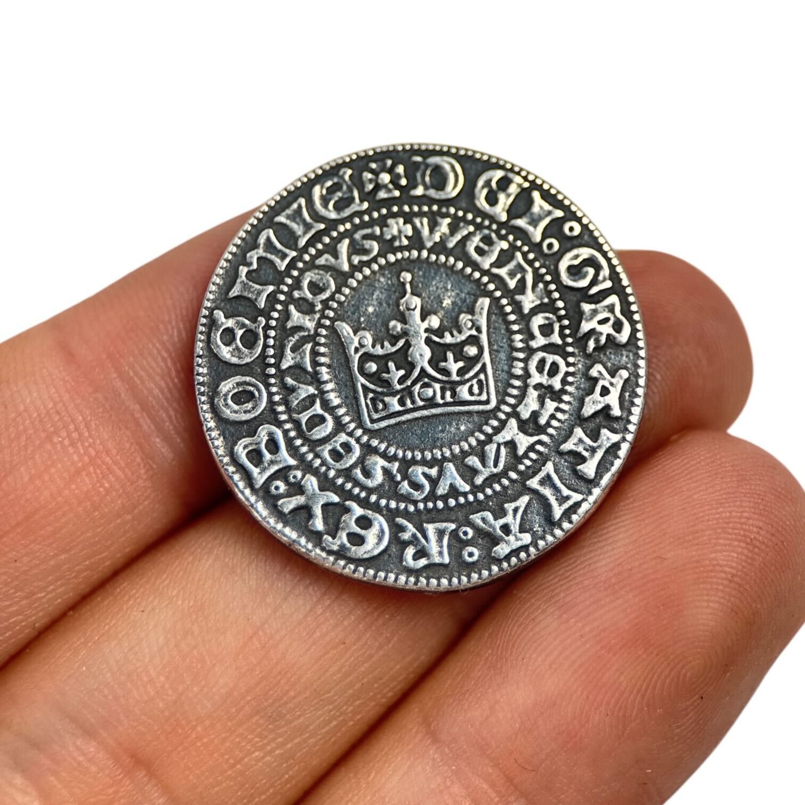 Prague Groschen, replica of a medieval coin Ag 925/1000 silver, 12 g ...