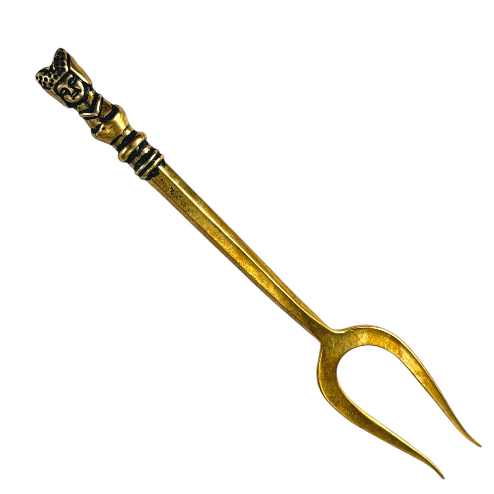 Medieval fork with virgin, brass Wulflund