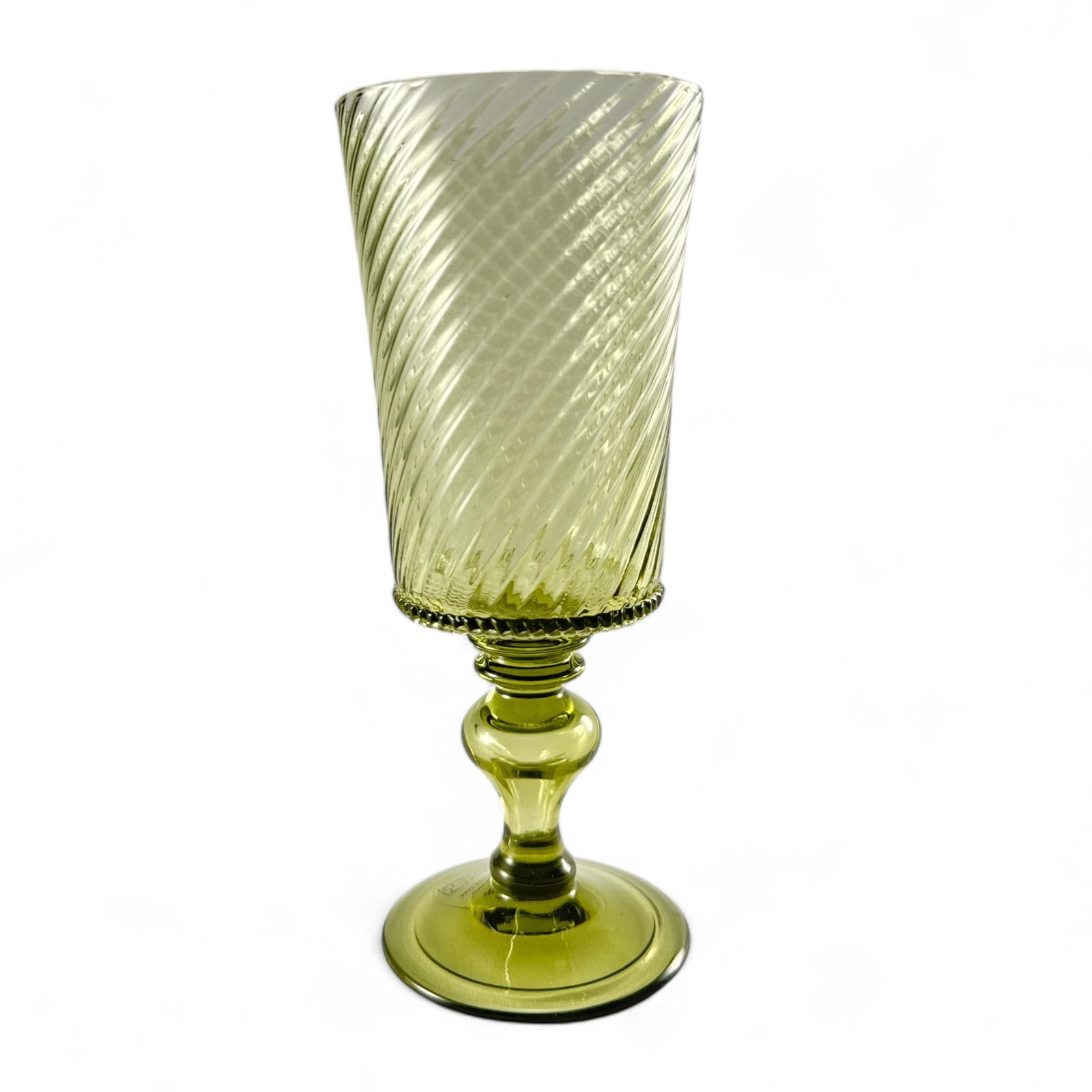 Wine goblet, forest green glass Dobrovic historical glass Feasting Wulflund
