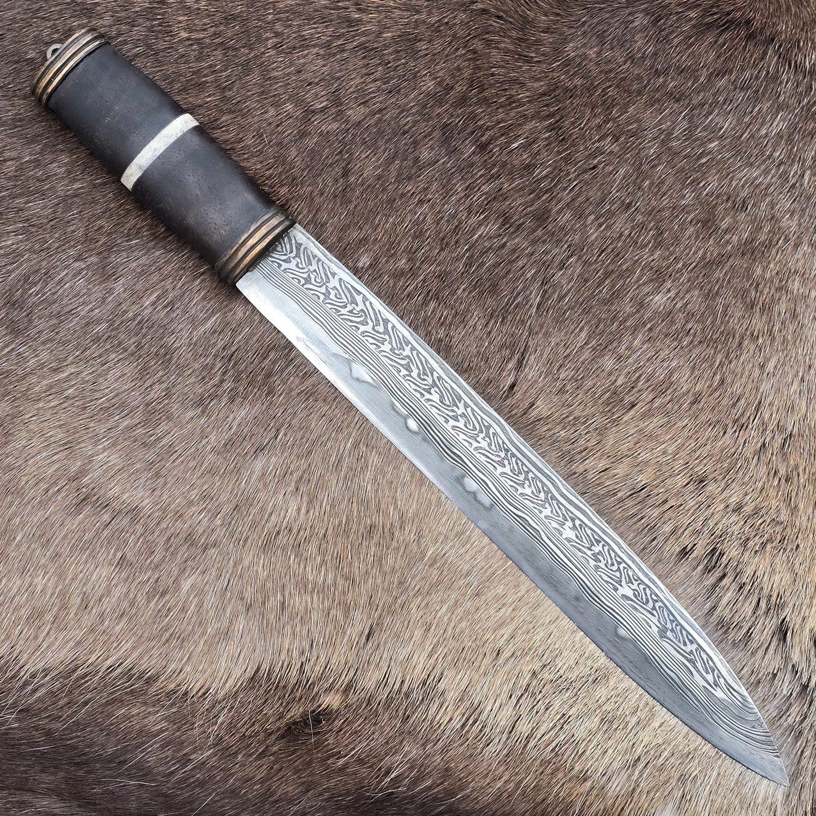 HAGAL, knife seax, damascus steel Wulflund