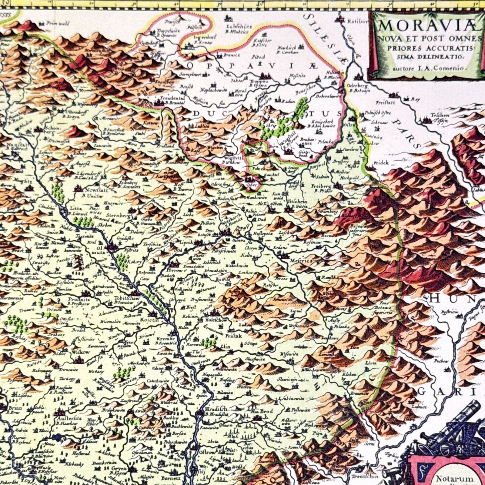 Komenský map of Moravia, handmade paper posters, postcards - pagan art wall plaques, clock, Home ...