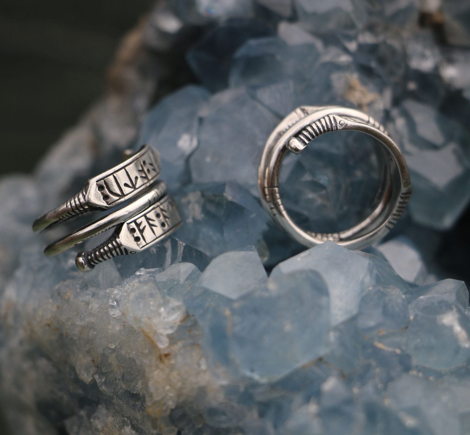 Sterling silver Viking rune ring, wealth, 925 Wulflund