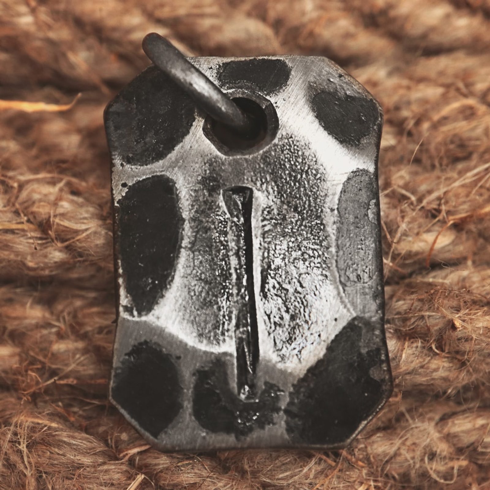 ISA, forged iron rune pendant Wulflund