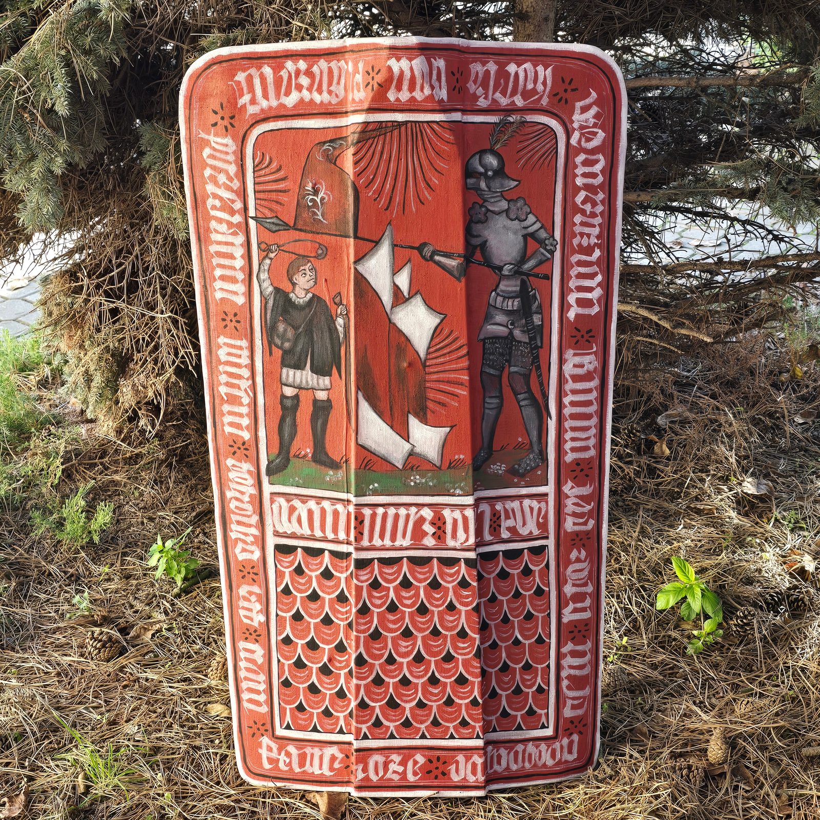 Medieval pavise, David and Goliath, Bohemia Wulflund