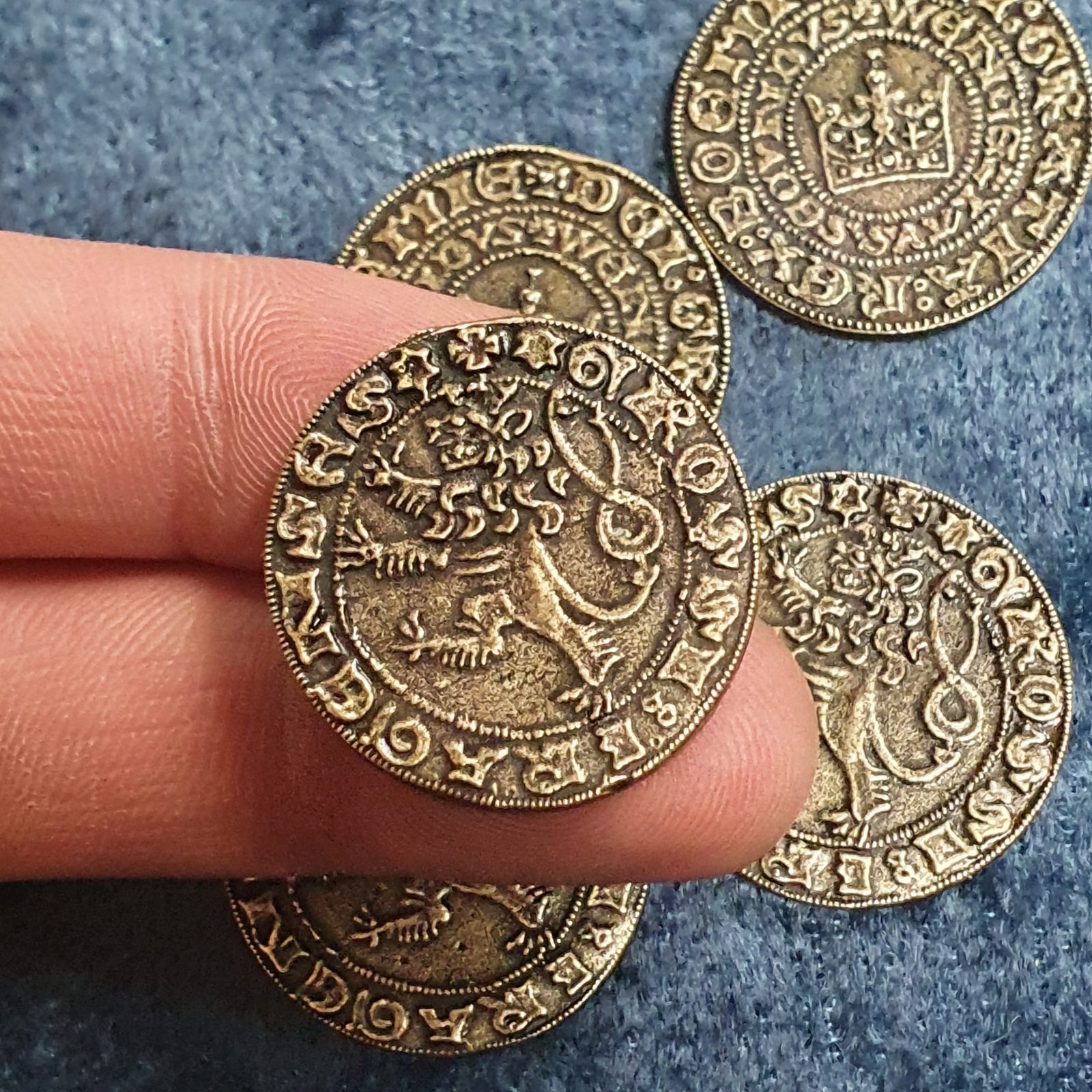 Prague groschen, coin, zinc, antique brass Wulflund