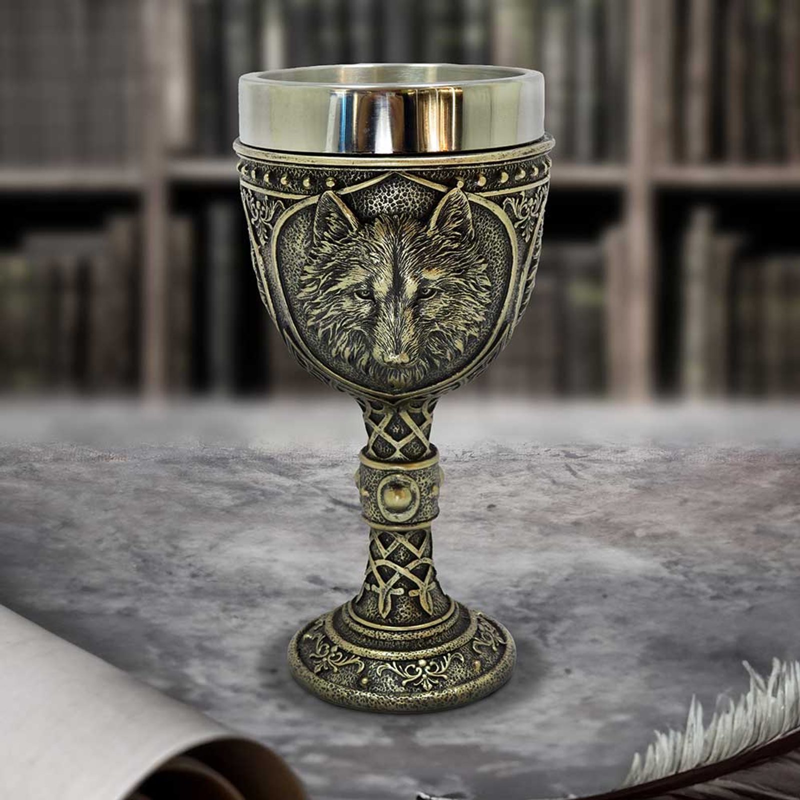 Medieval wolf, cup, 20 cm Wulflund
