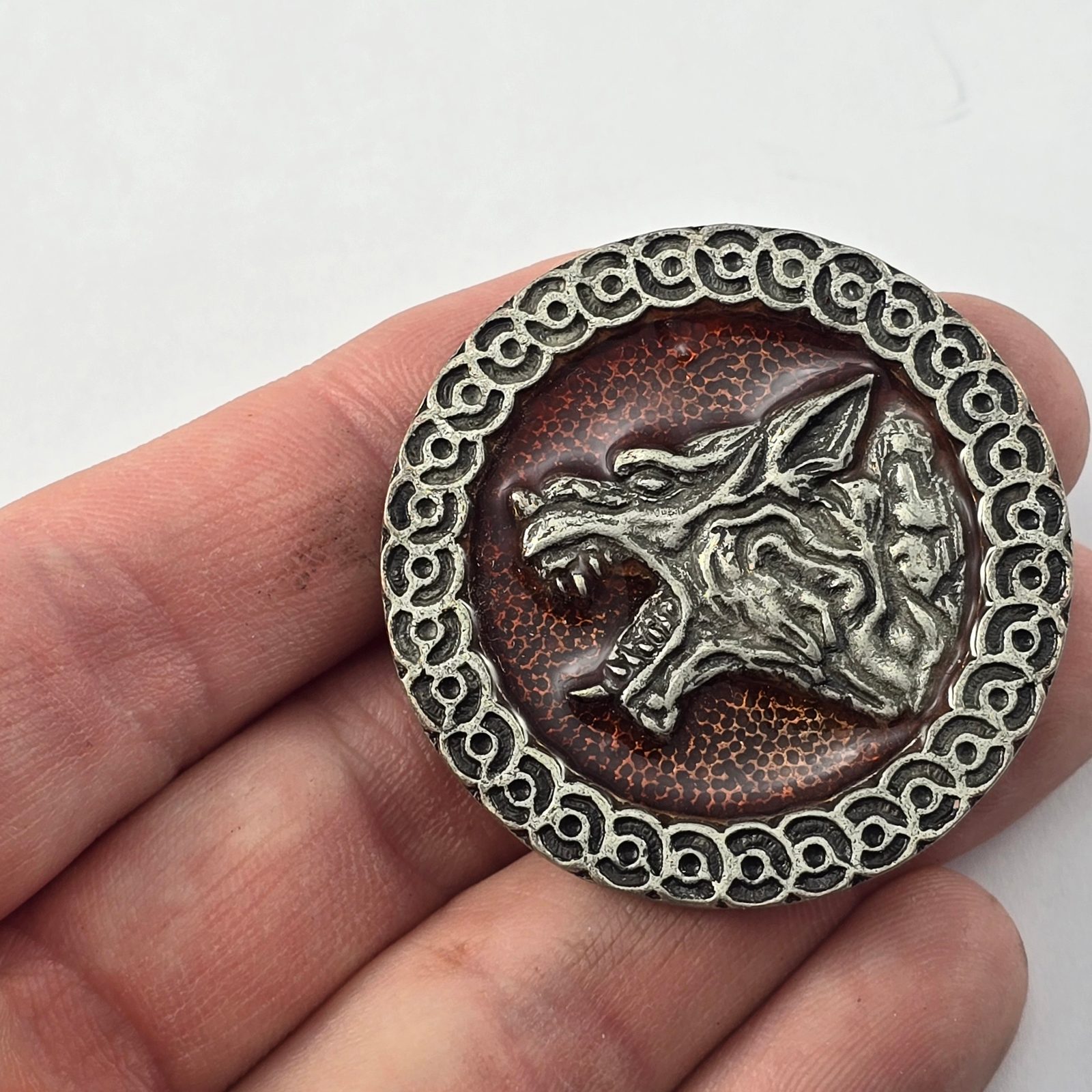 Slavic werewolf, pendant, zinc, enamel Drakkaria Slavic amulets Zinc ...
