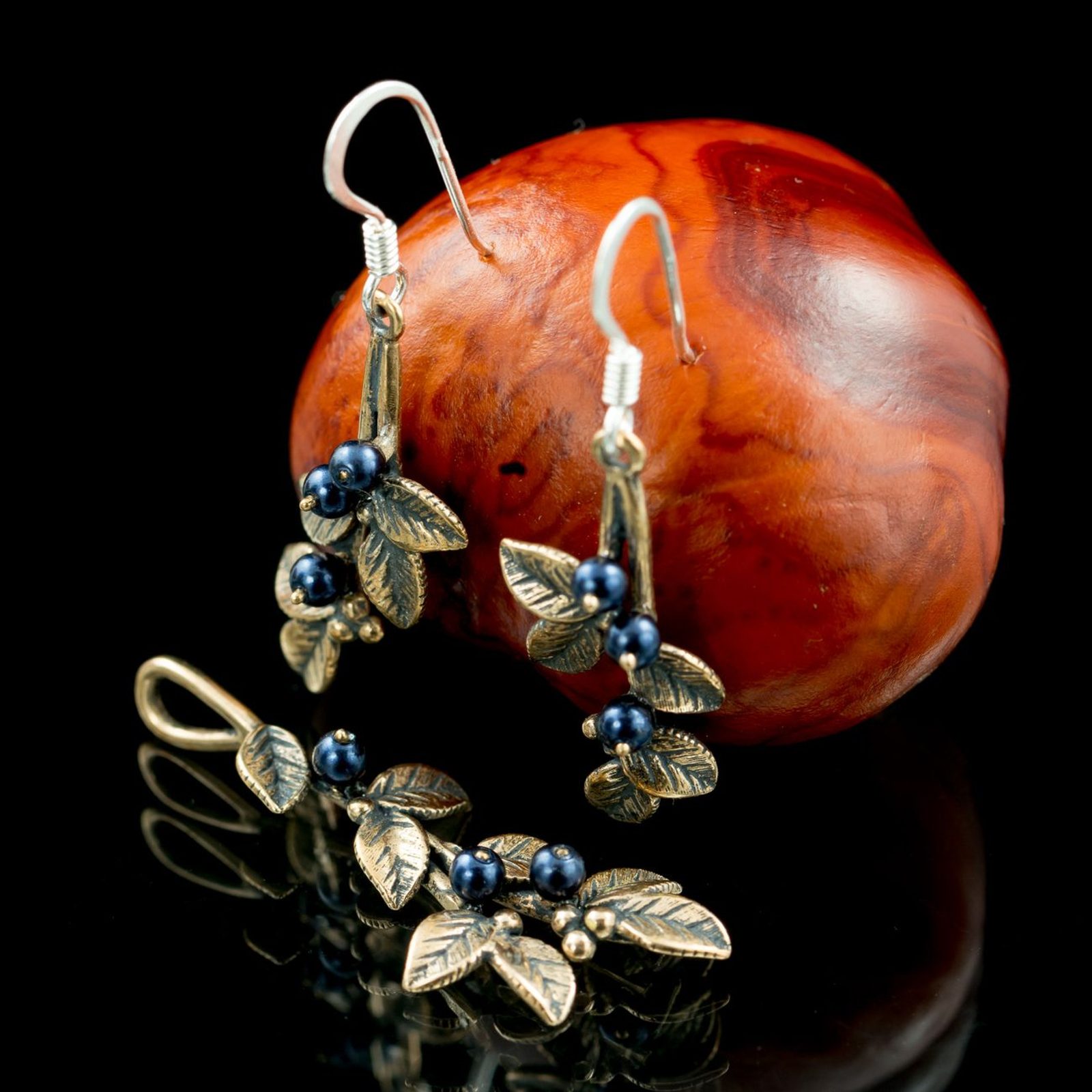 Blueberries, jewellery set, bronze Drakkaria Costume jewellery ...