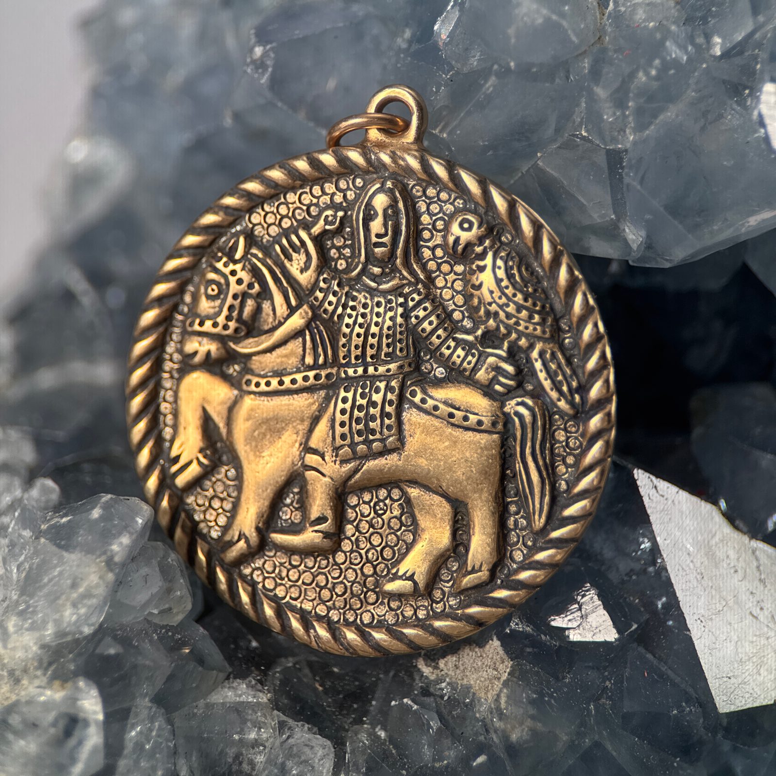 MEDIEVAL FALCONER Moravia Magna Bronze Pendant Wulflund