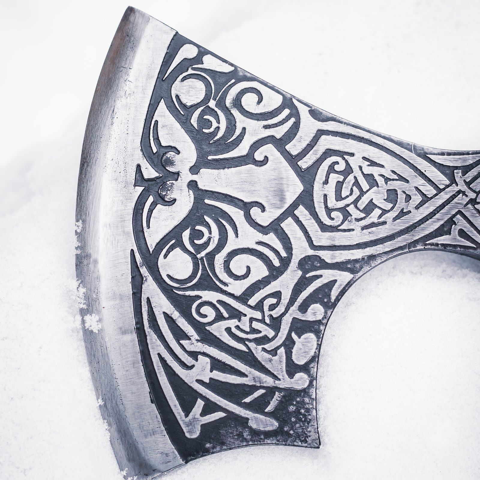 Axe of Perun, etched with leather Wulflund