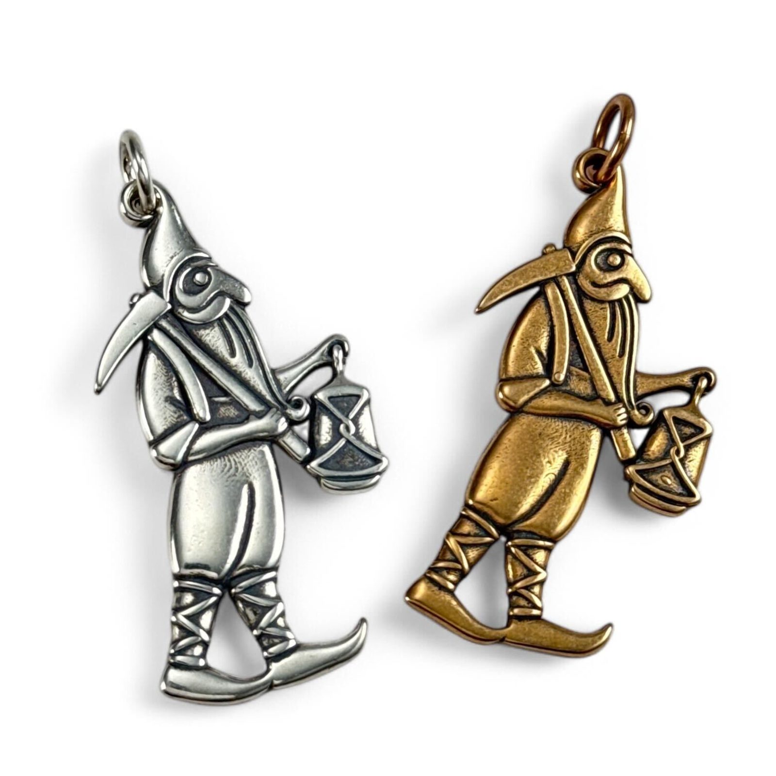 Medieval miner - Mining dwarf, pendant, bronze Wulflund