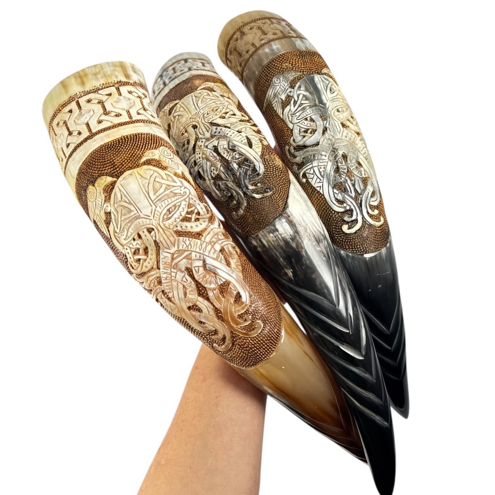 ODIN, decorated Viking horn Wulflund